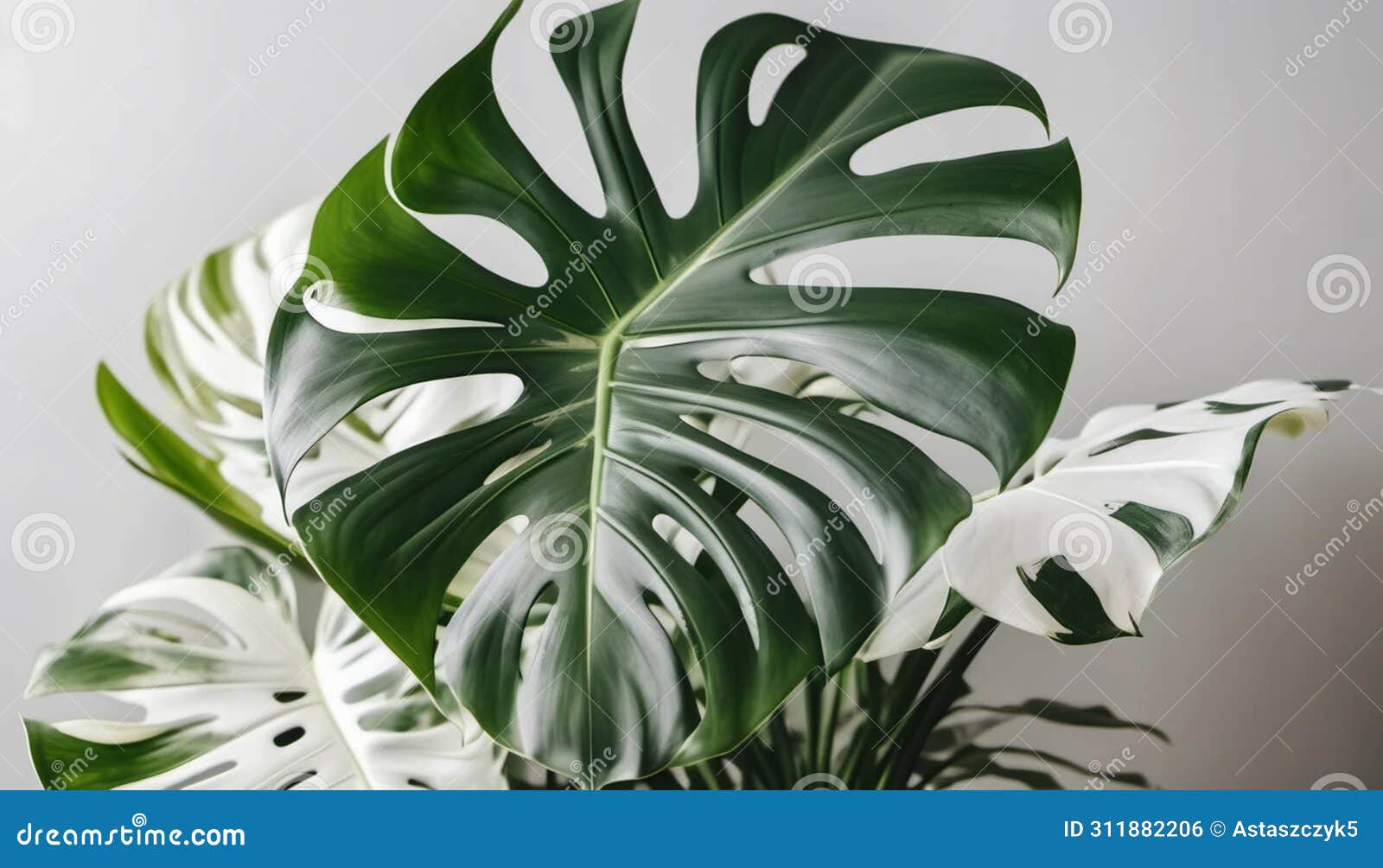 Monstera Variegata In The White Pot. Stock Photo | CartoonDealer.com ...