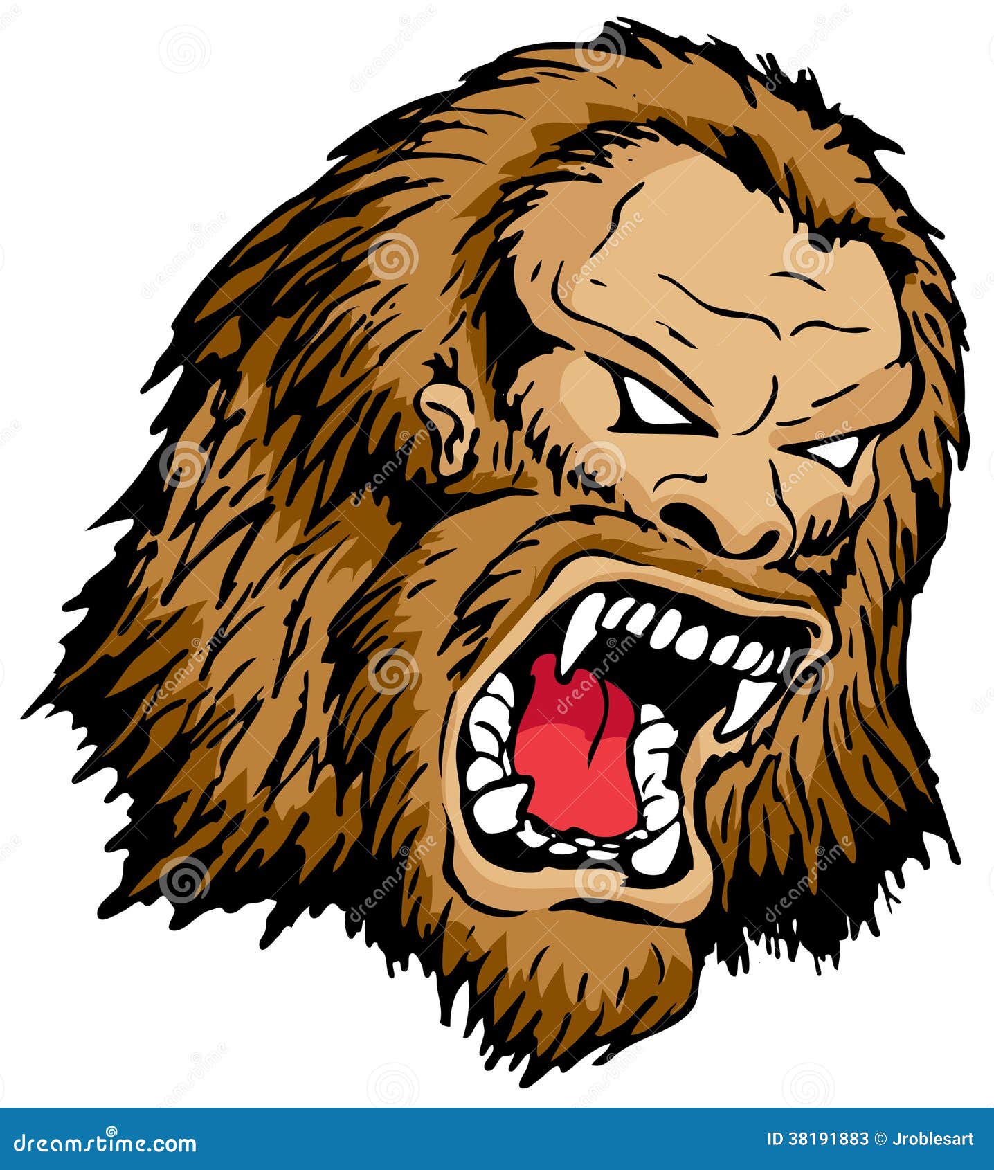 MonsterHead stock vector. Illustration of brown, scary - 38191883