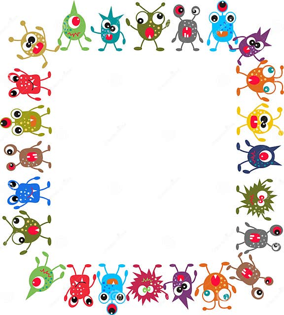 Monsters stock vector. Illustration of decoration, border - 19466115