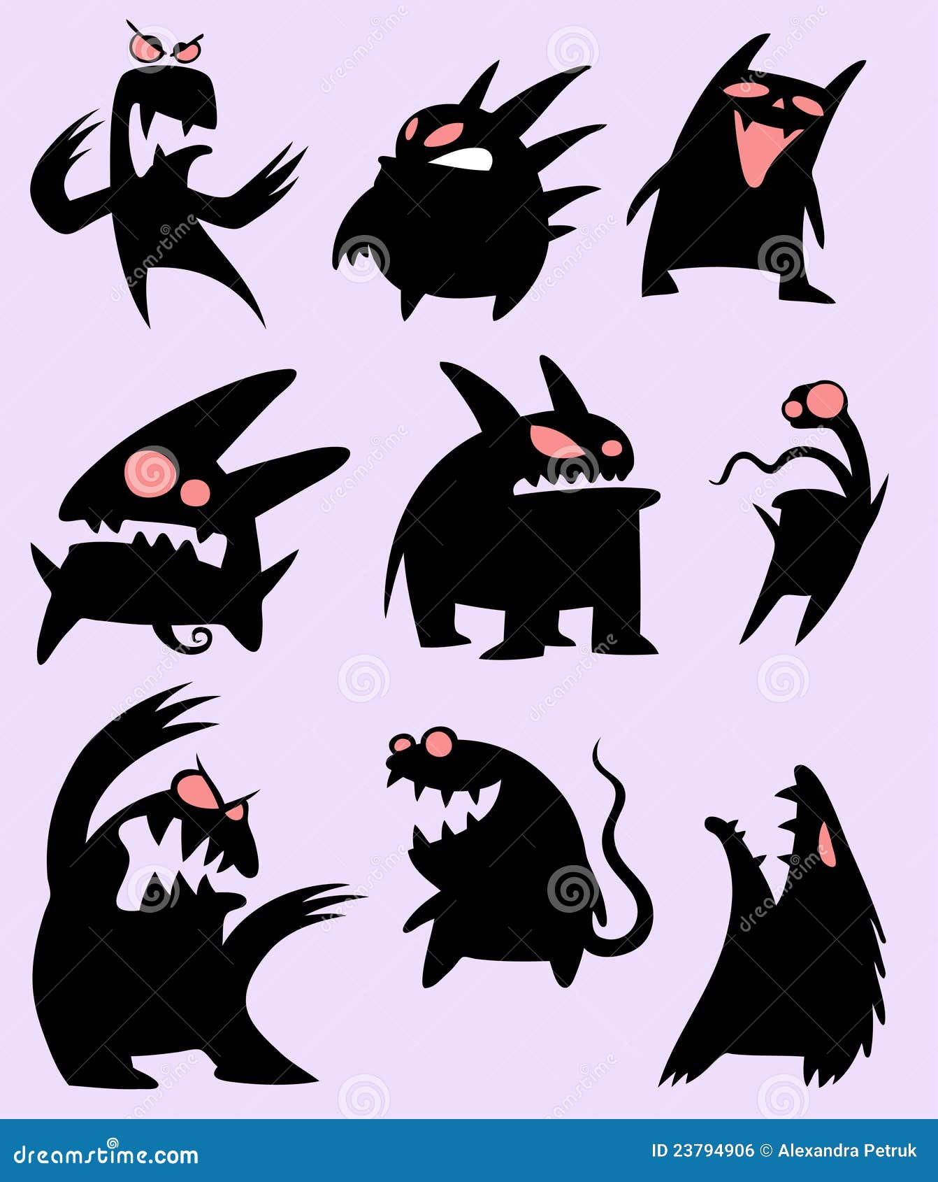 Monsters stock vector. Illustration of expression, black - 23794906