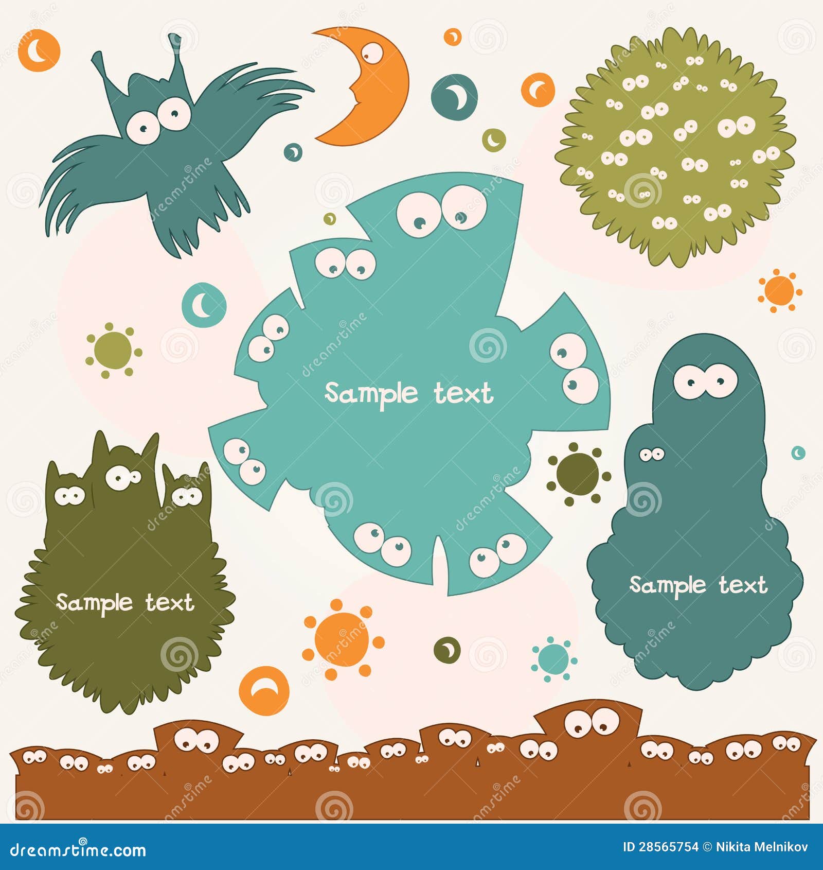 Monsters stock vector. Illustration of abstract, sample - 28565754