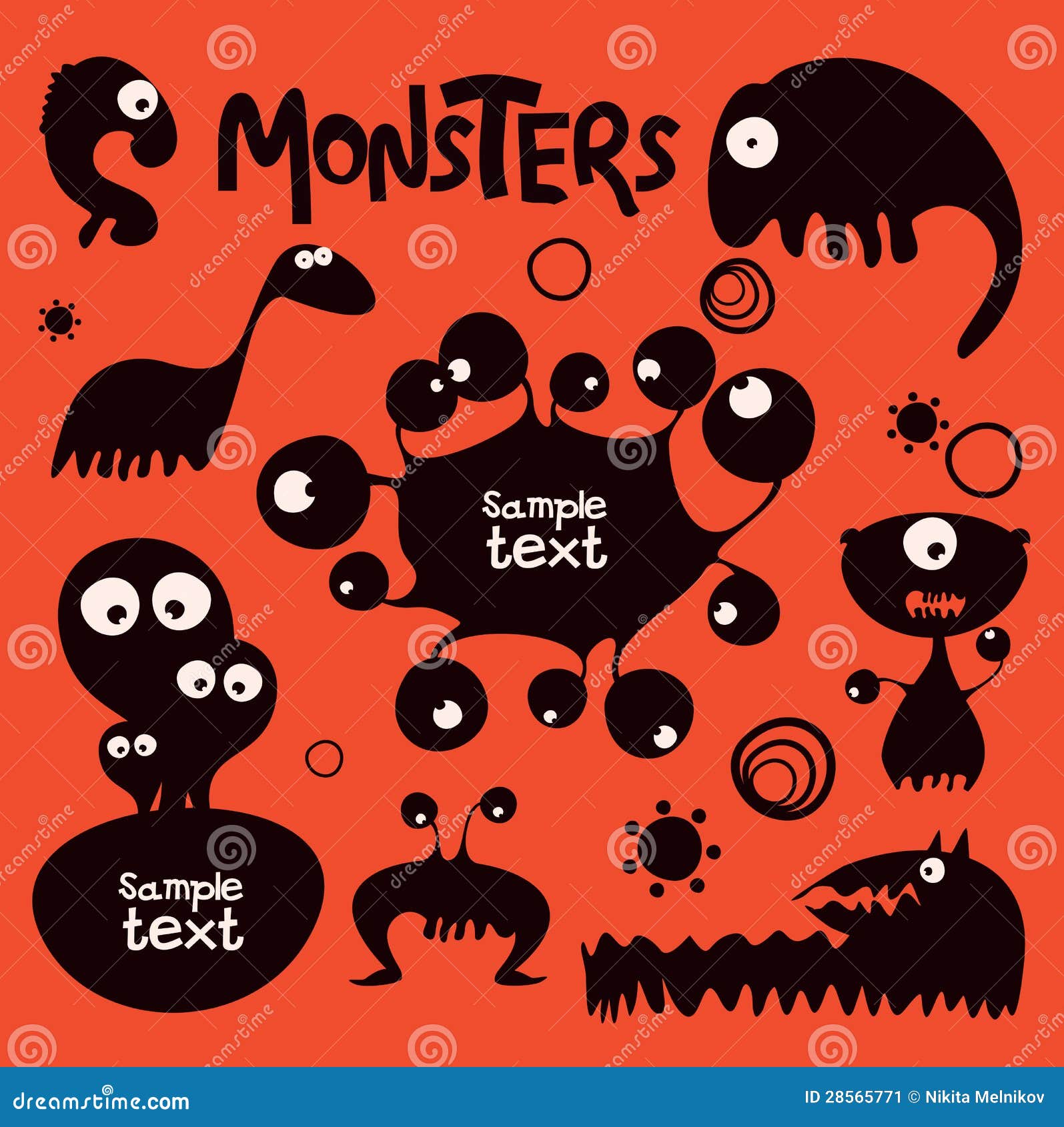 Monsters stock vector. Illustration of funny, insects - 28565771