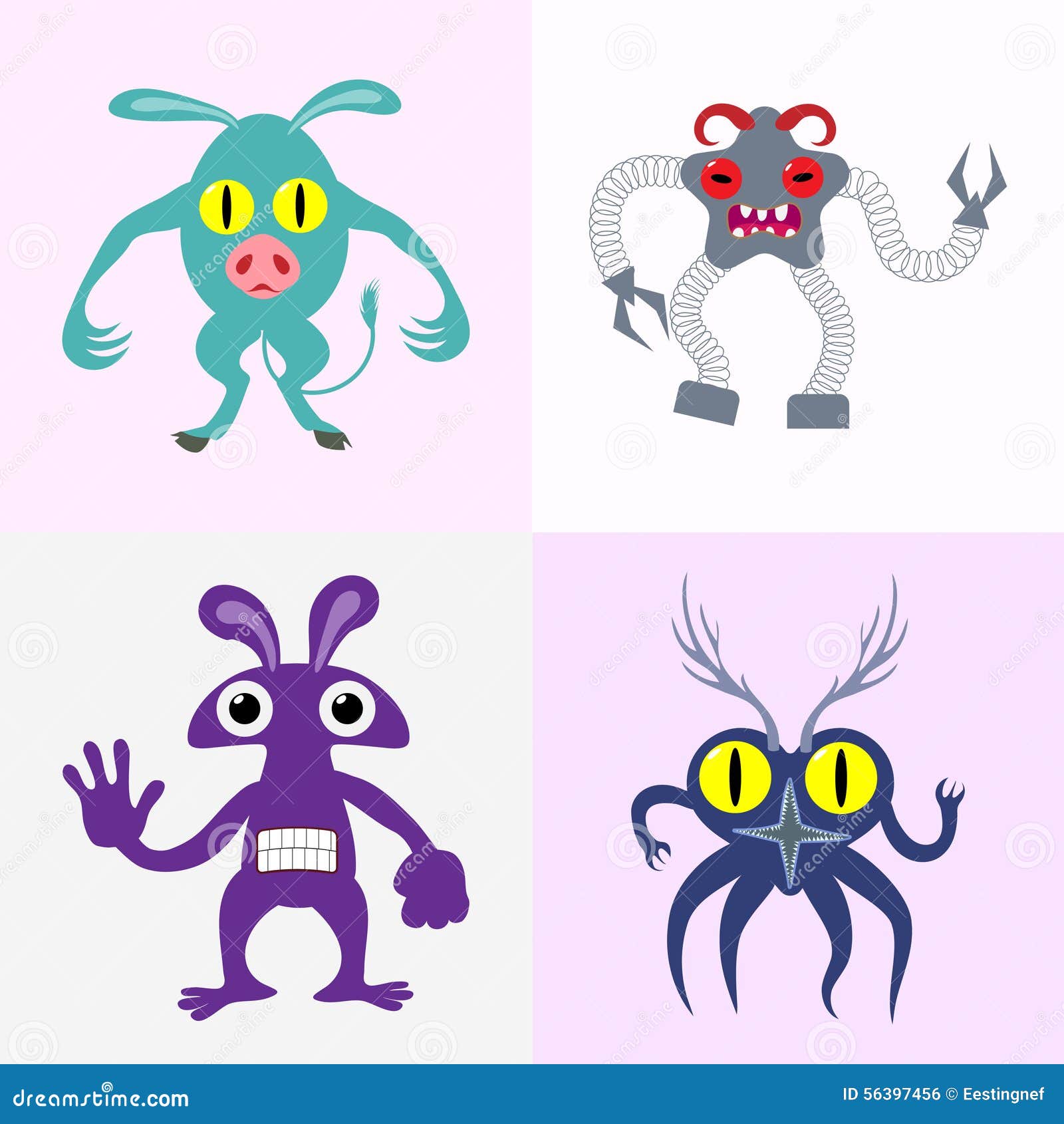 Monsters stock vector. Illustration of abstract, horns - 56397456