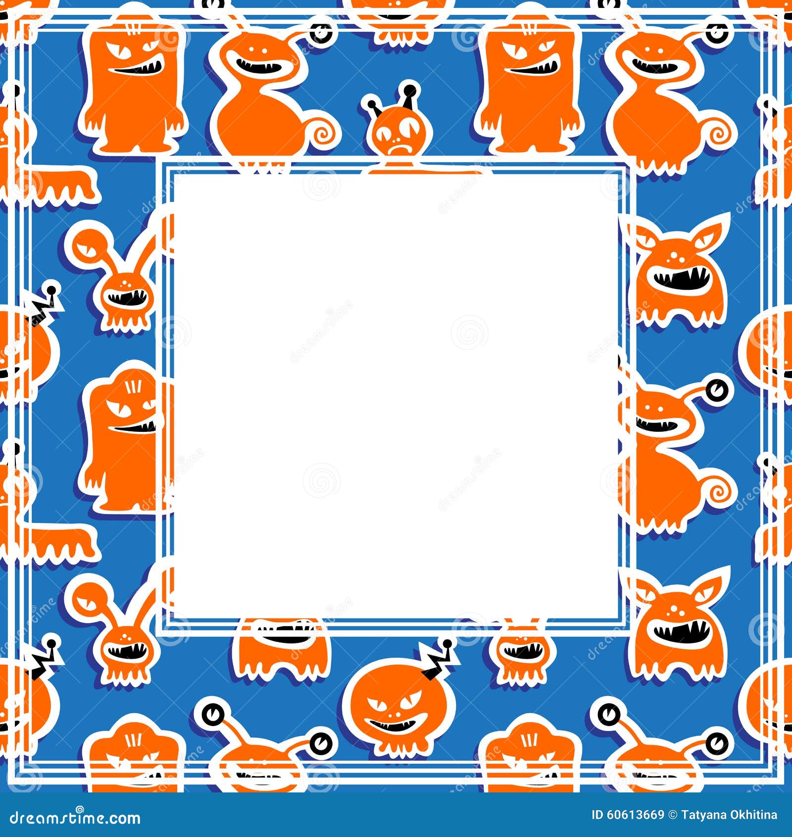 Monsters border stock vector. Illustration of wallpaper - 60613669