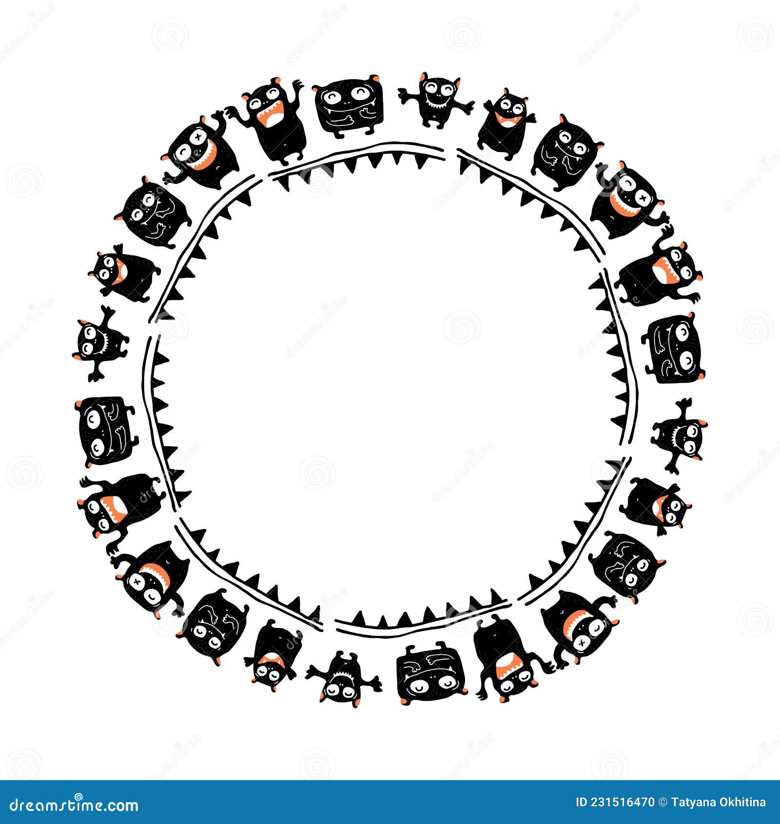 Monsters border-19 stock vector. Illustration of design - 231516470