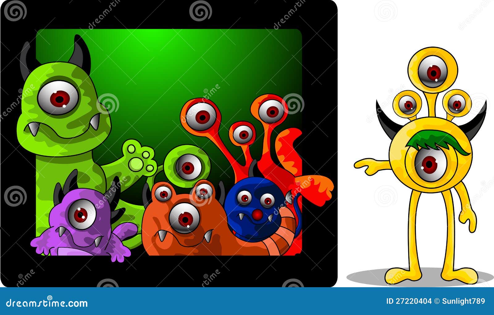 Monsters Cartoon Collection Royalty-Free Illustration | CartoonDealer ...