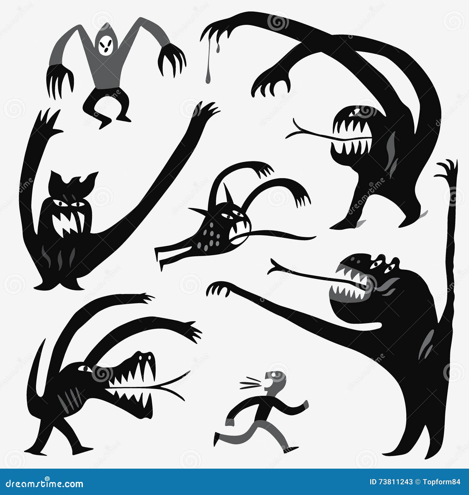 Shy Zombies. Cartoons Personage Vector Illustration | CartoonDealer.com ...