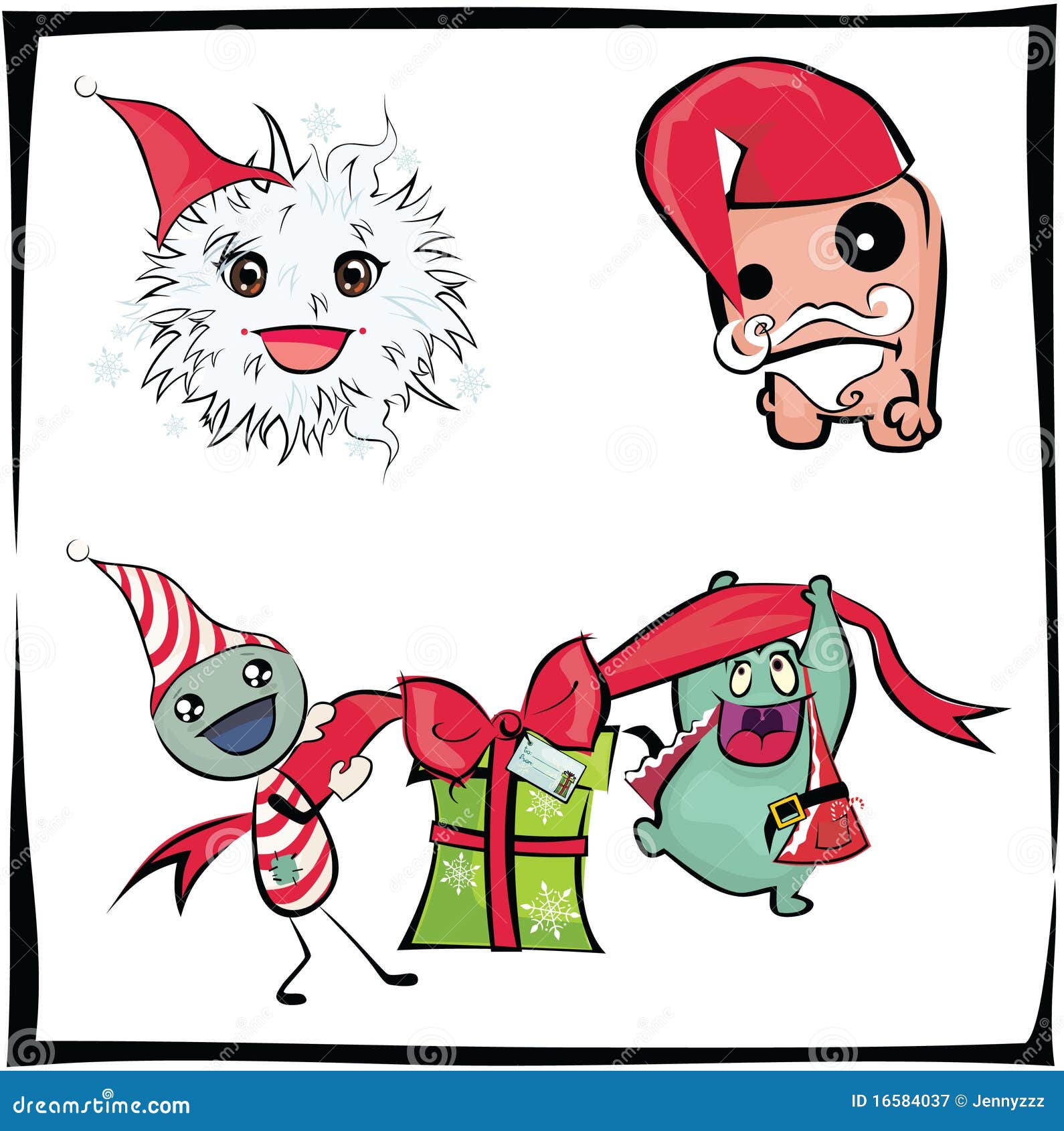 Monsters christmas stock vector. Illustration of home - 16584037