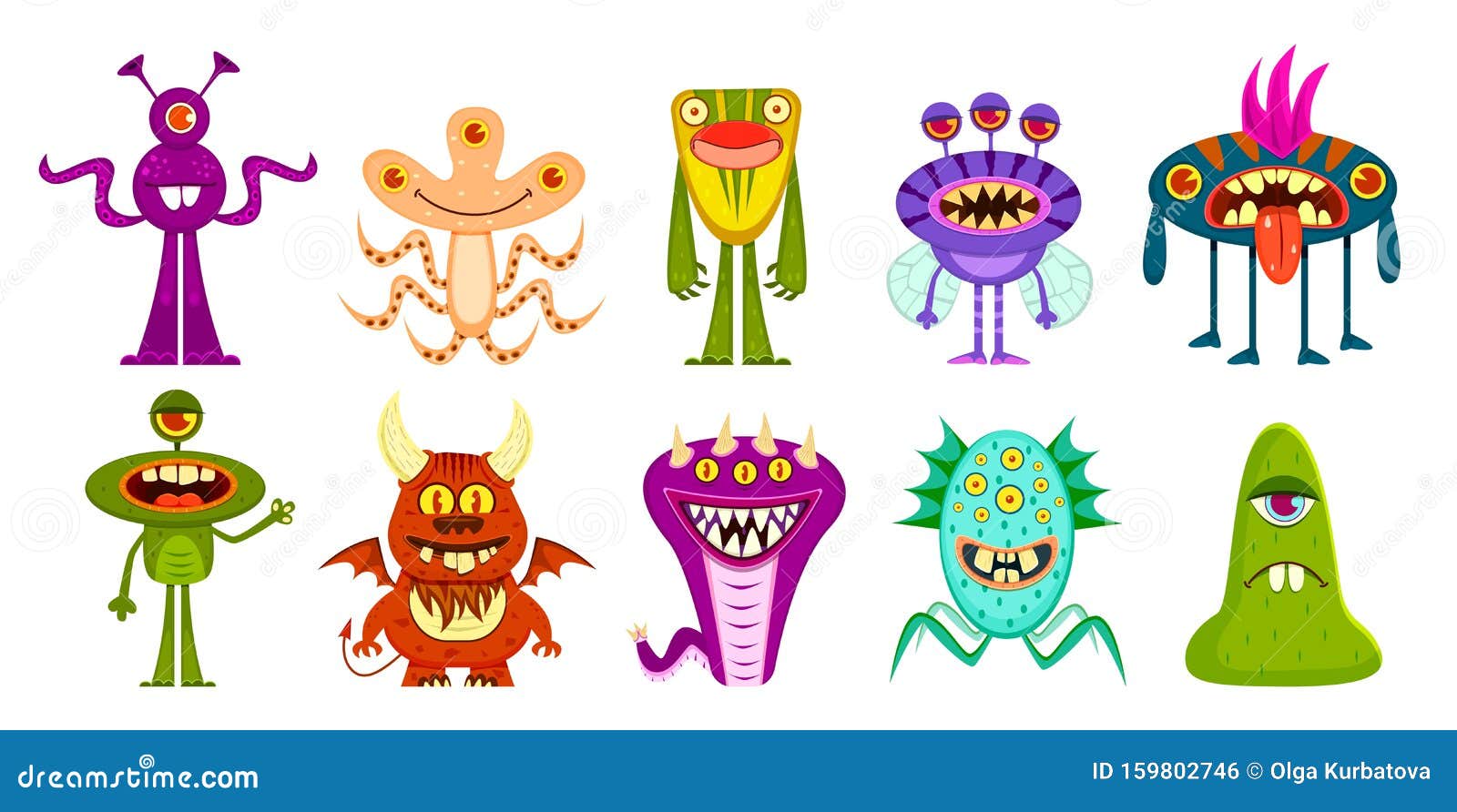Monsters Cute Goblins And Gremlins Scary Aliens Halloween Funny