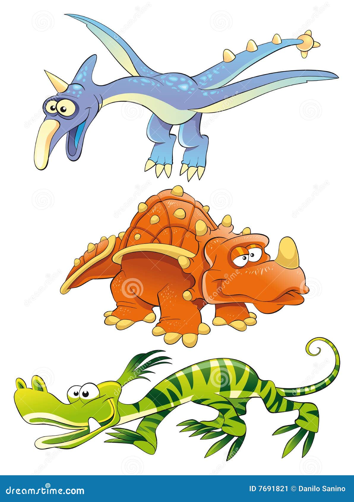 Monsters Dinosaurs stock vector. Illustration of cormorant - 7691821