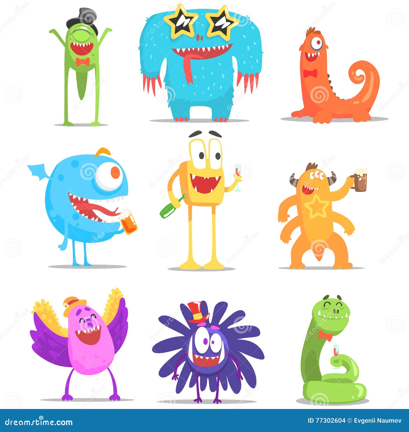 Monsters Having Fun at the Party Stock Vector - Illustration of chicken ...
