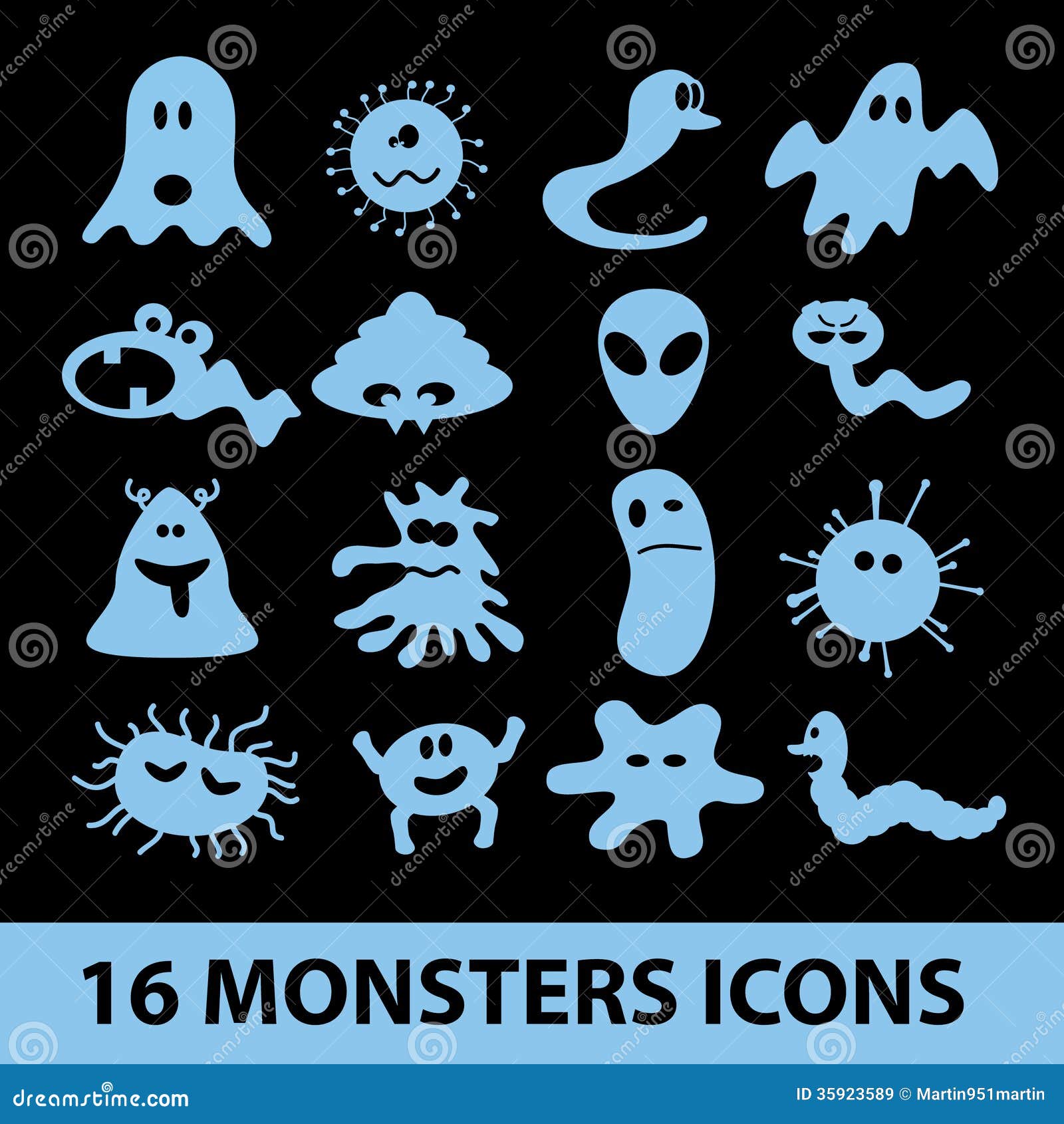 Monsters Icon Collection Eps10 Stock Vector - Illustration of monsters ...