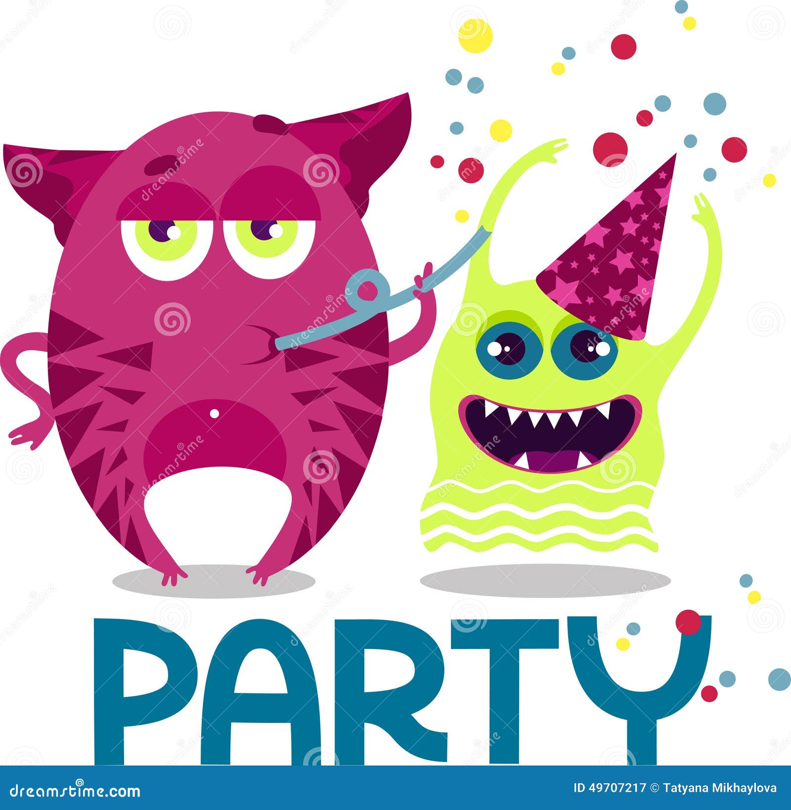 Monsters party stock vector. Illustration of illustrations - 49707217
