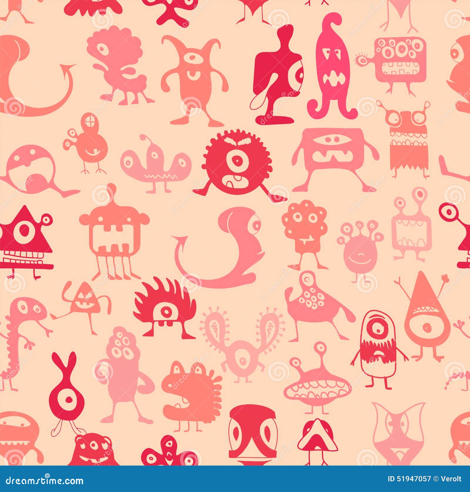Monsters pattern stock vector. Illustration of gesture - 51947057