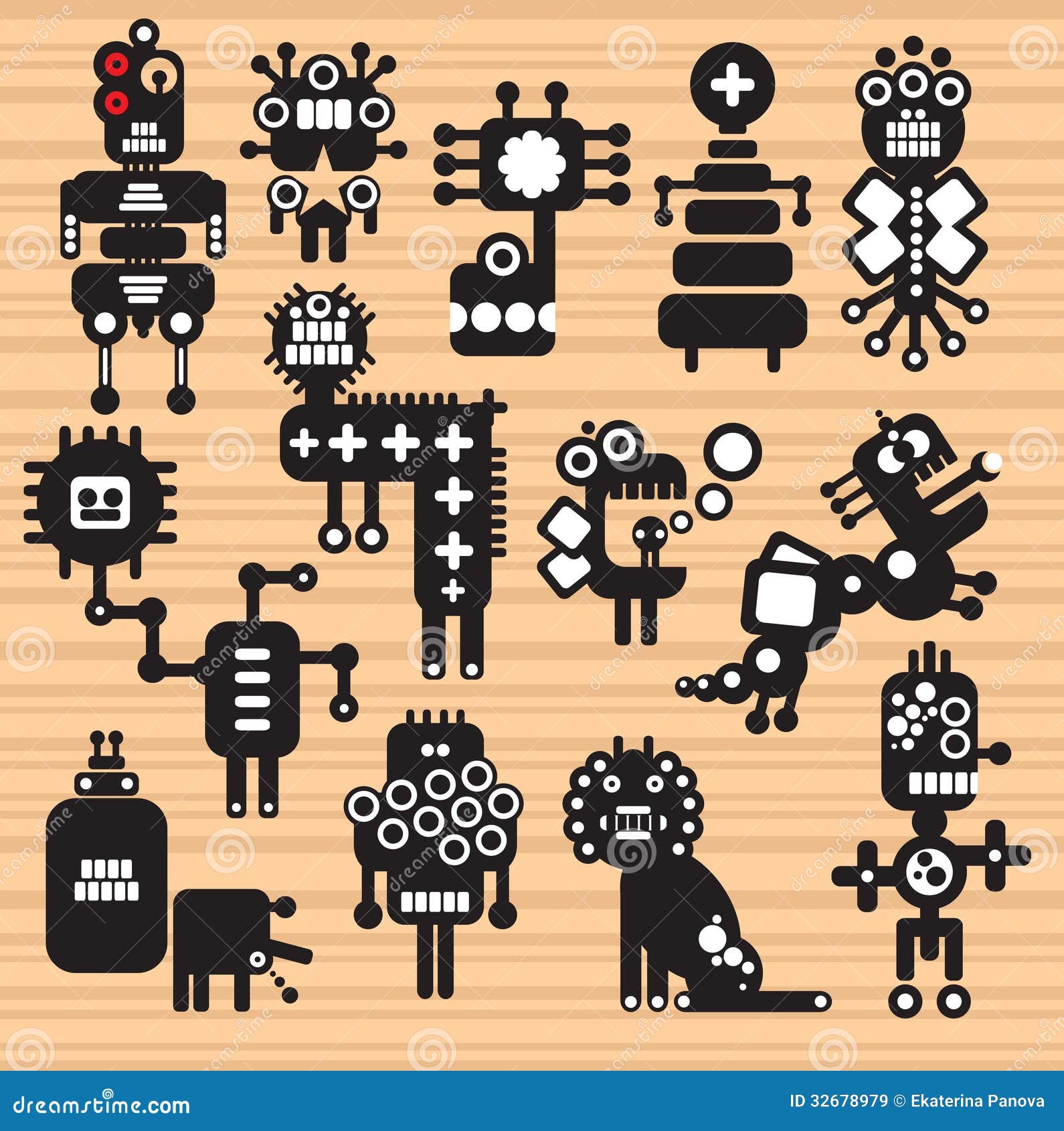Robots Collection Vector Illustration | CartoonDealer.com #25064950