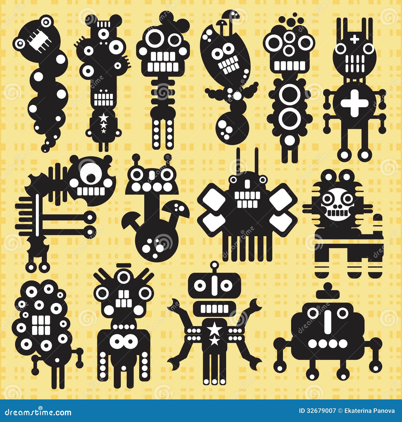 Monsters and Robots Collection #19. Stock Vector - Illustration of ...