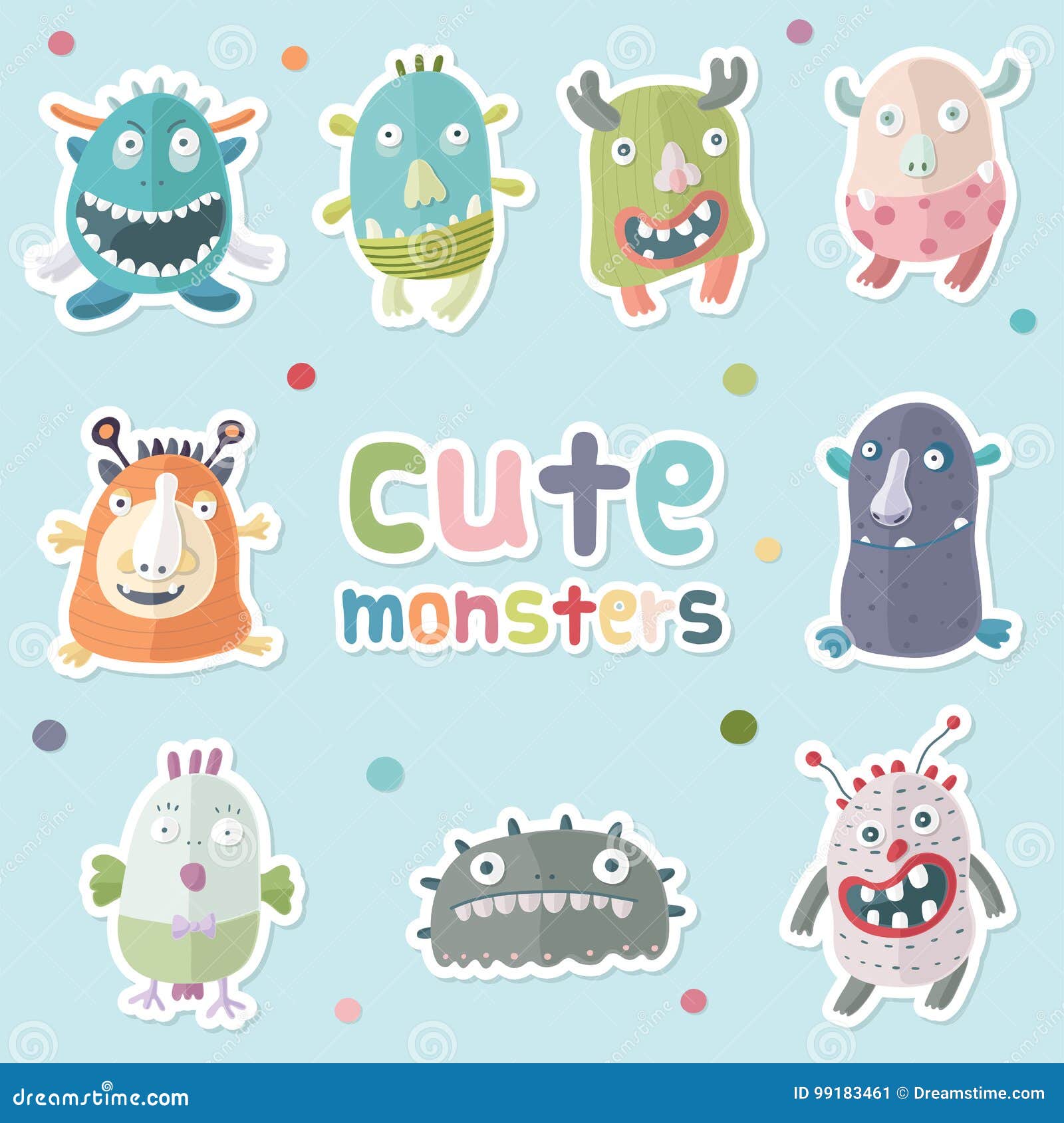 Monsters_Vector01 stock vector. Illustration of monsters - 99183461