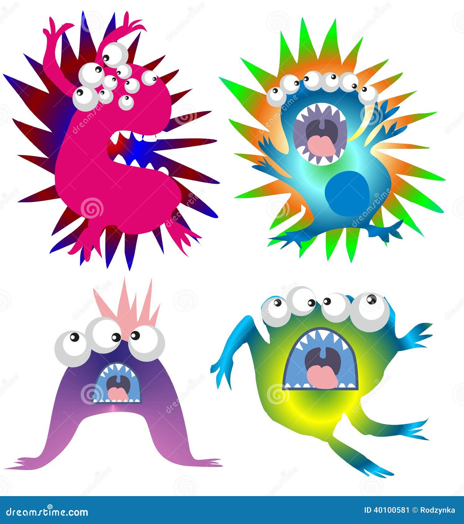 Monsters, Viruses and Bacteria, Stock Illustration - Illustration of ...