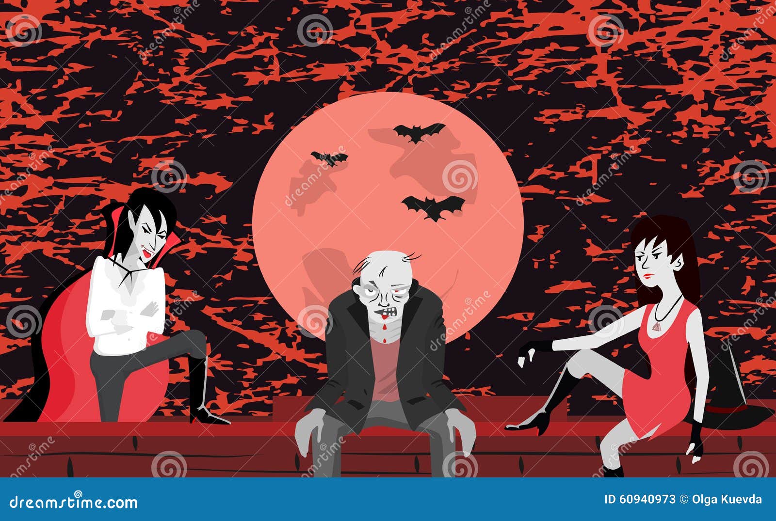 Monsters on the Wall stock vector. Illustration of spooky - 60940973