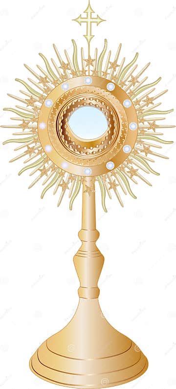 Monstrance stock vector. Illustration of gilded, cross - 37271634