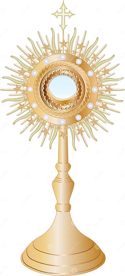 Monstrance stock vector. Illustration of gilded, cross - 37271634