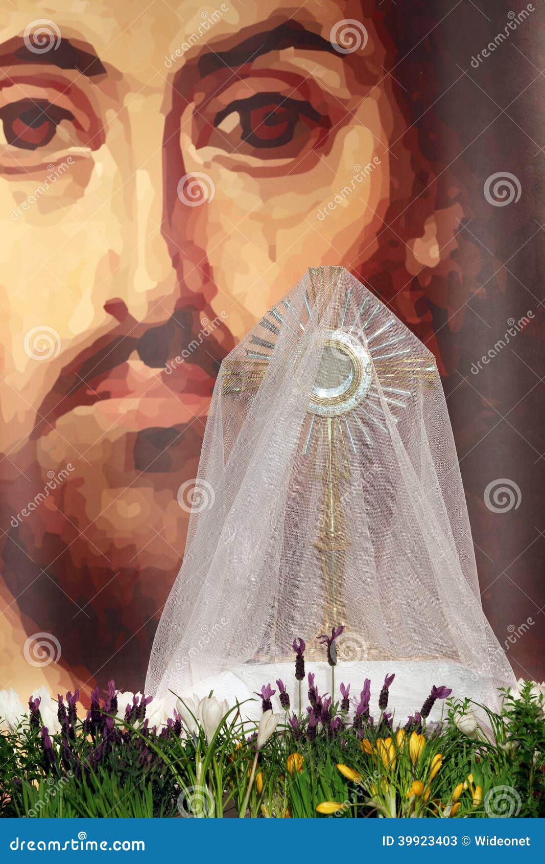 Monstrans Met Het Lichaam Van Christus Stock Afbeelding - Image of kerk ...