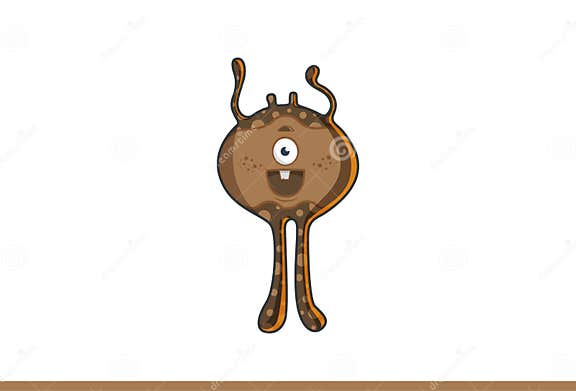 Monstre Brun Mignon Heureux Illustration de Vecteur - Illustration du ...