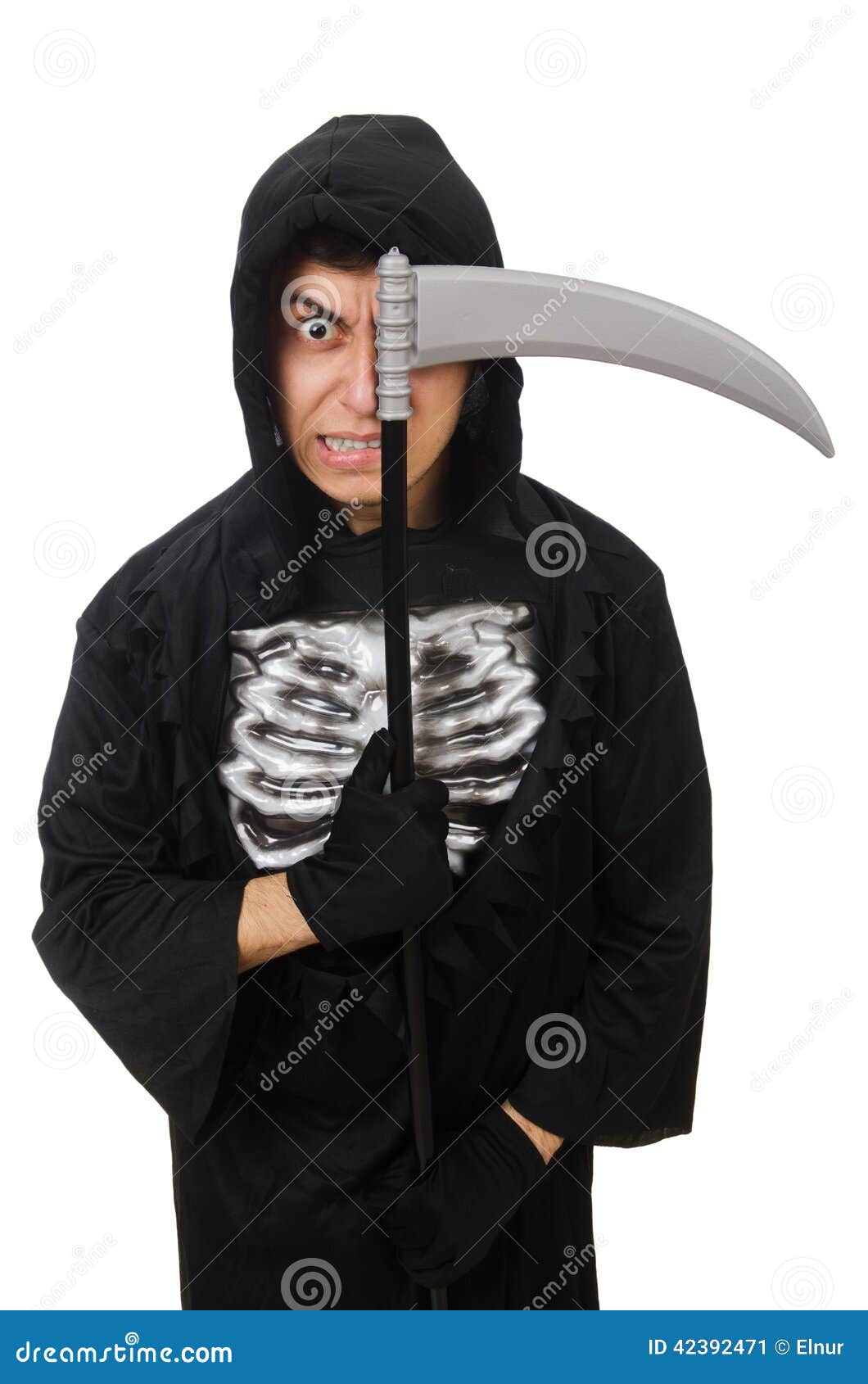 Monstre Effrayant Avec La Faux D'isolement Image stock - Image du ...