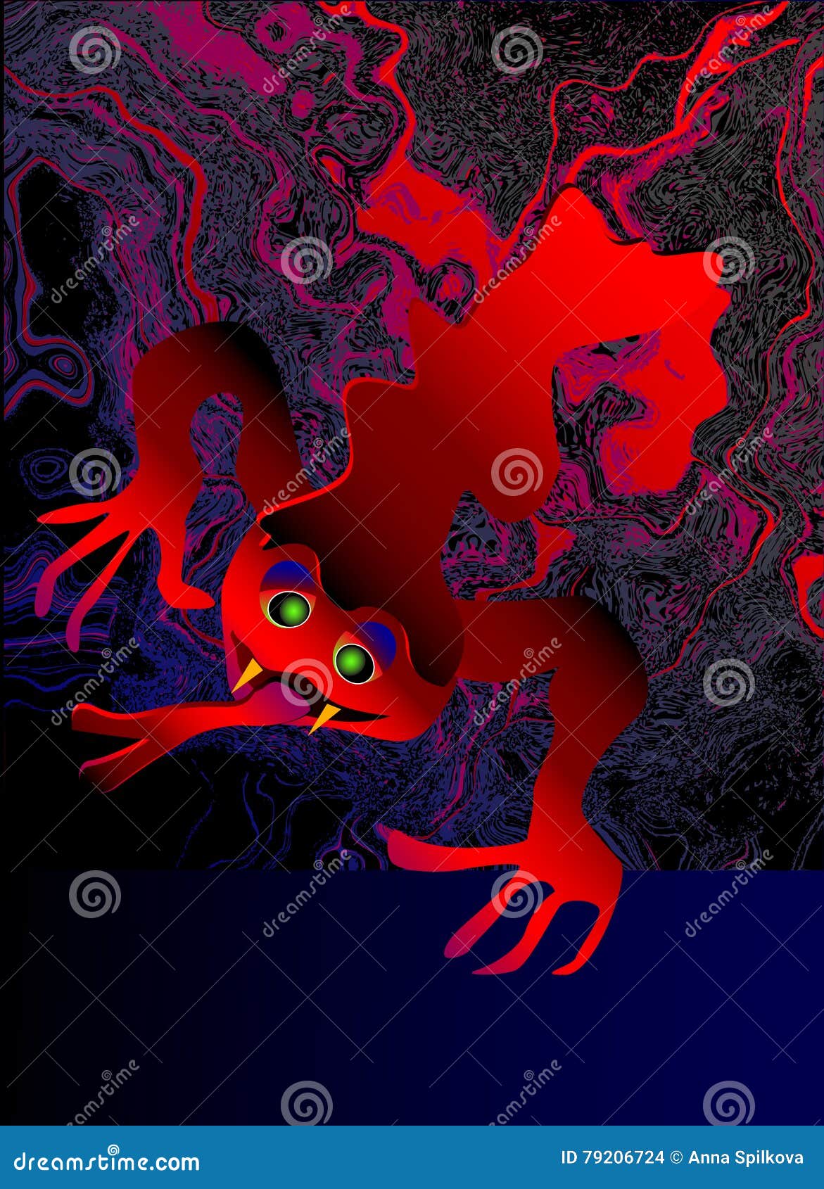 Monstre Effrayant Rouge De Halloween Illustration de Vecteur ...