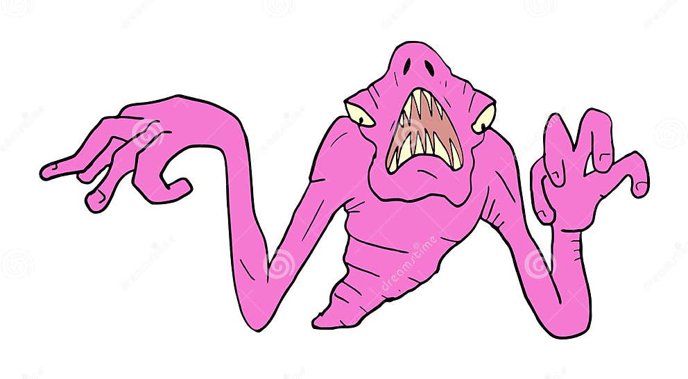 Monstre rose illustration de vecteur. Illustration du caractère - 55998273