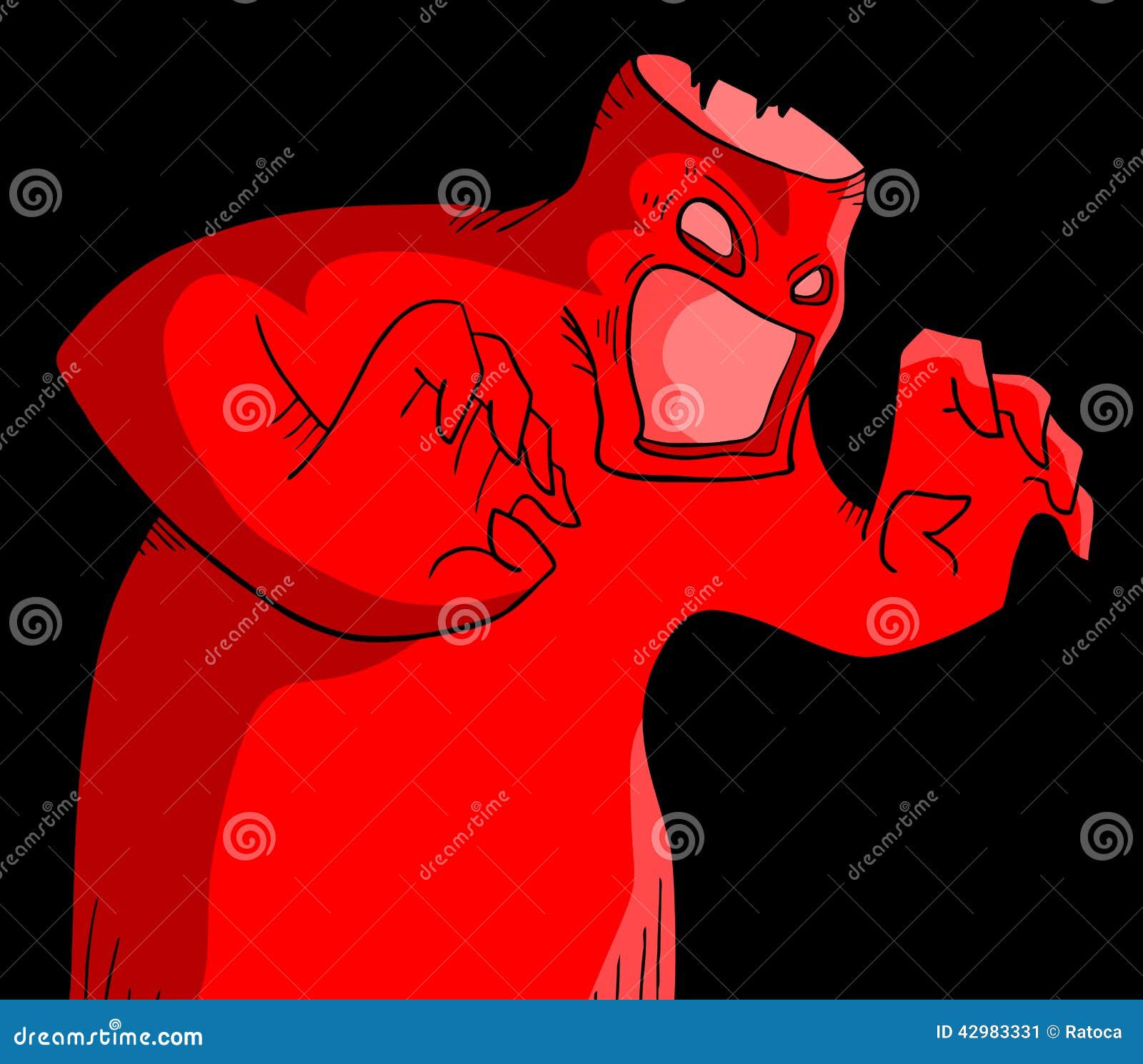 Monstre rouge illustration de vecteur. Illustration du trame - 42983331