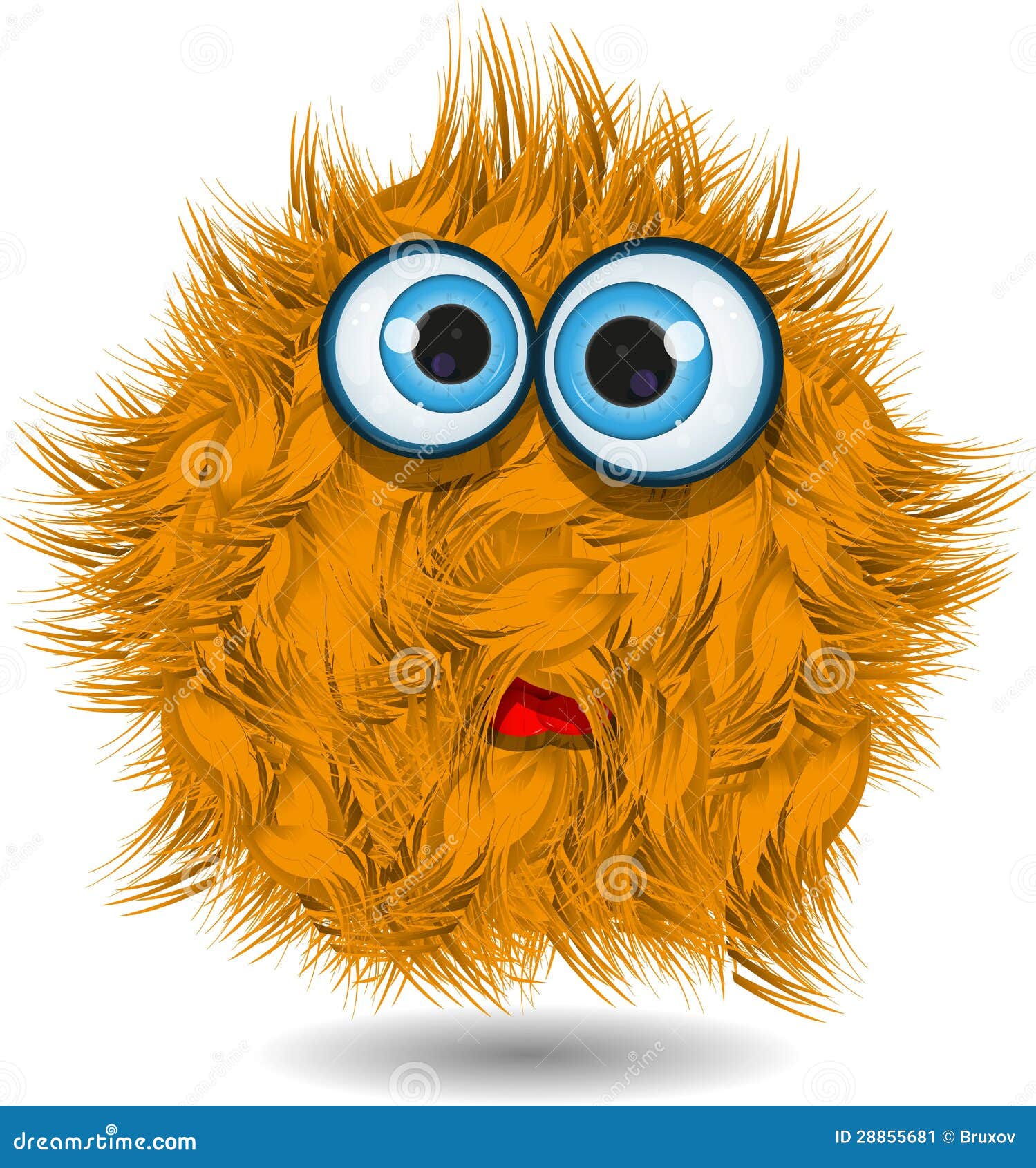 Monstre rouge hirsute illustration de vecteur. Illustration du ...