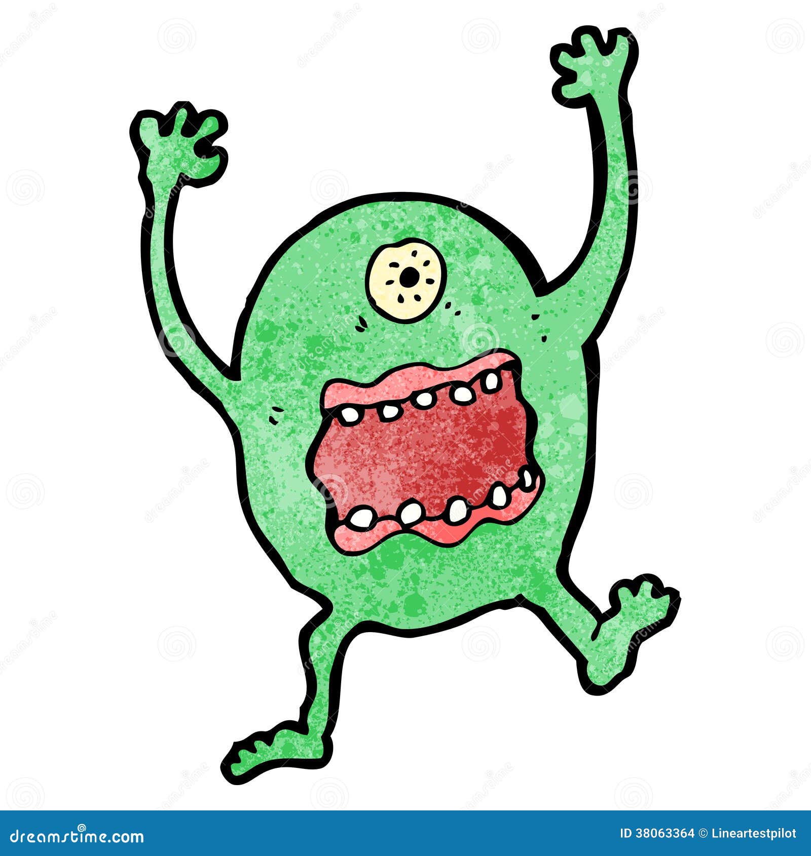 Monstro Assustador Dos Desenhos Animados Ilustração do Vetor ...