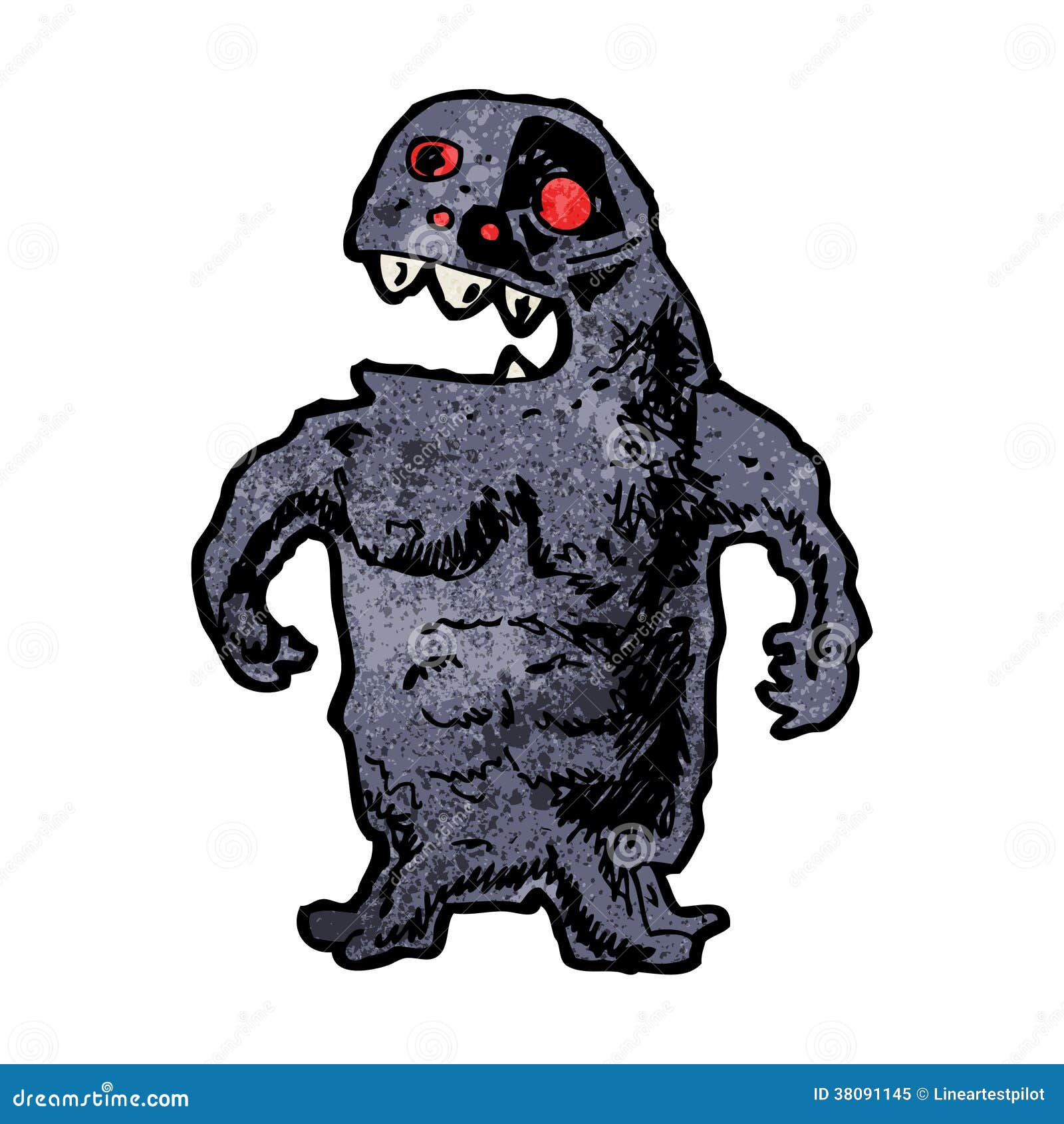 Monstro Assustador Dos Desenhos Animados Ilustração do Vetor ...