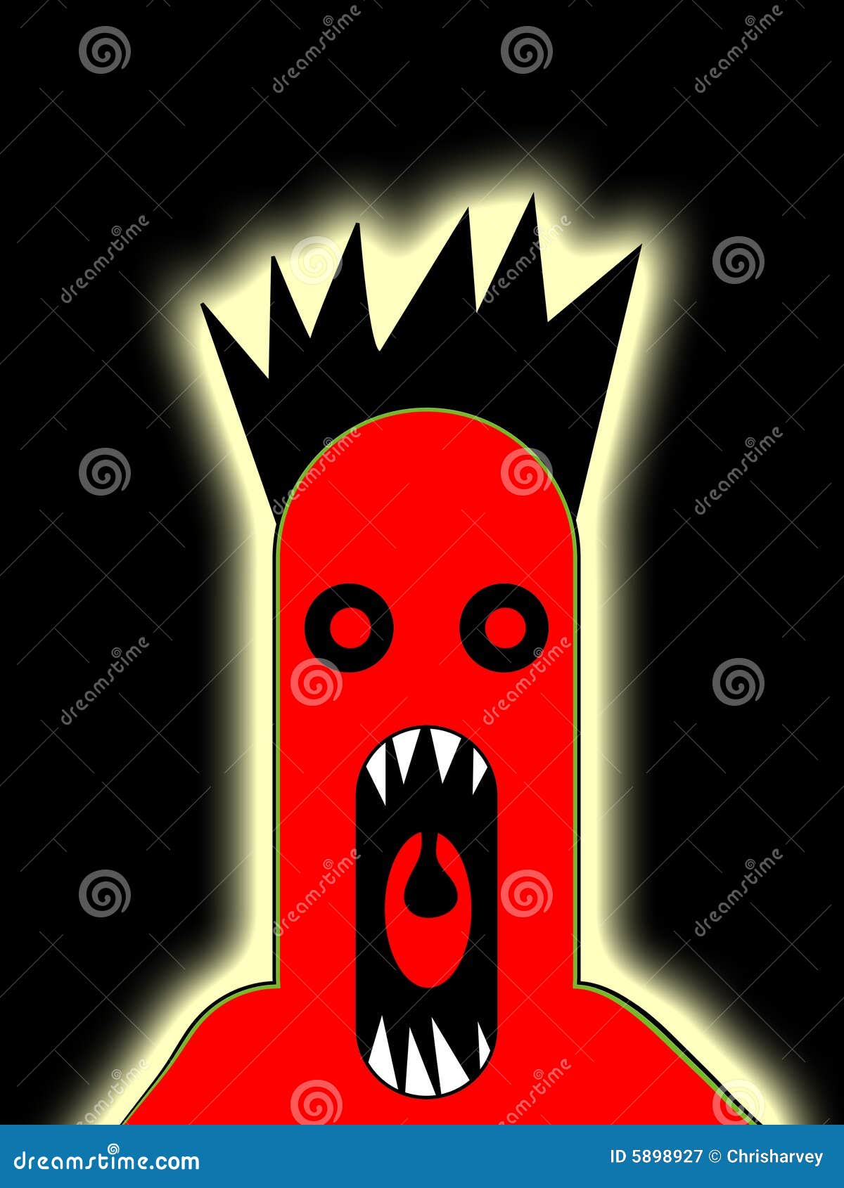 Monstro Assustador Que Grita 3 Ilustração Stock - Ilustração de susto ...