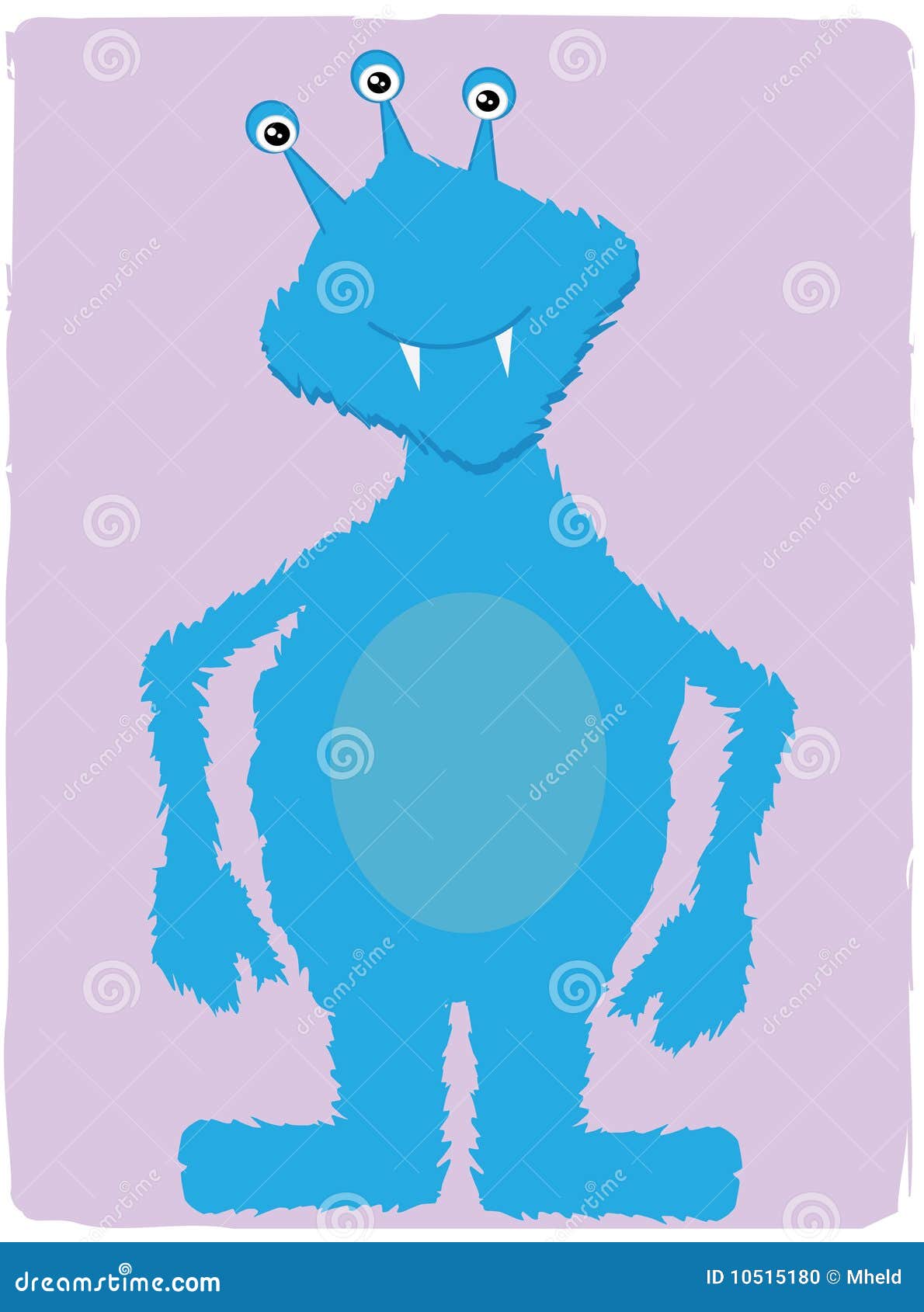 Monstro azul amigável ilustração do vetor. Ilustração de brincalhona ...