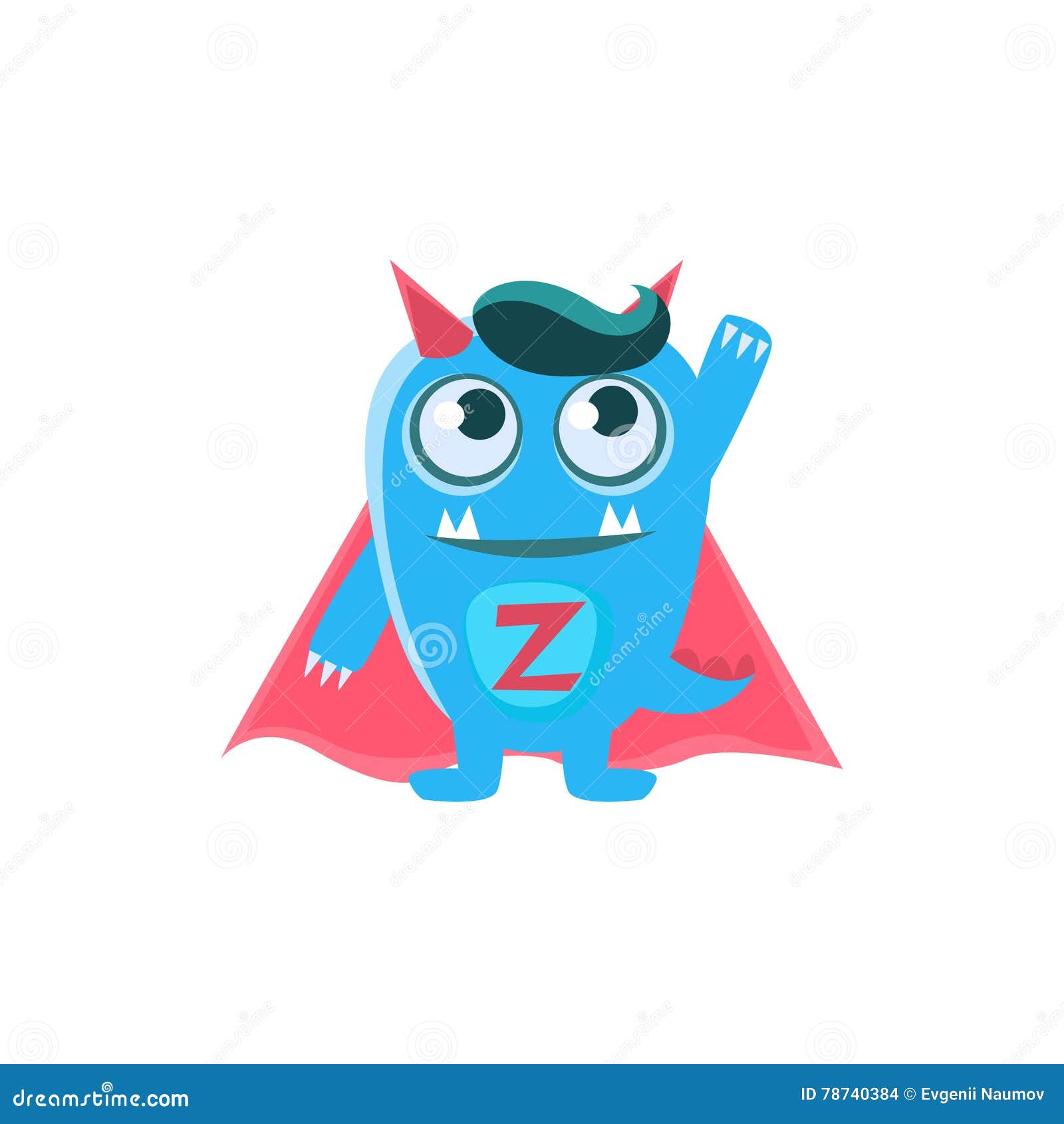 Monstro Azul Do Super-herói Com Chifres E a Cauda Pontudo Ilustração do ...