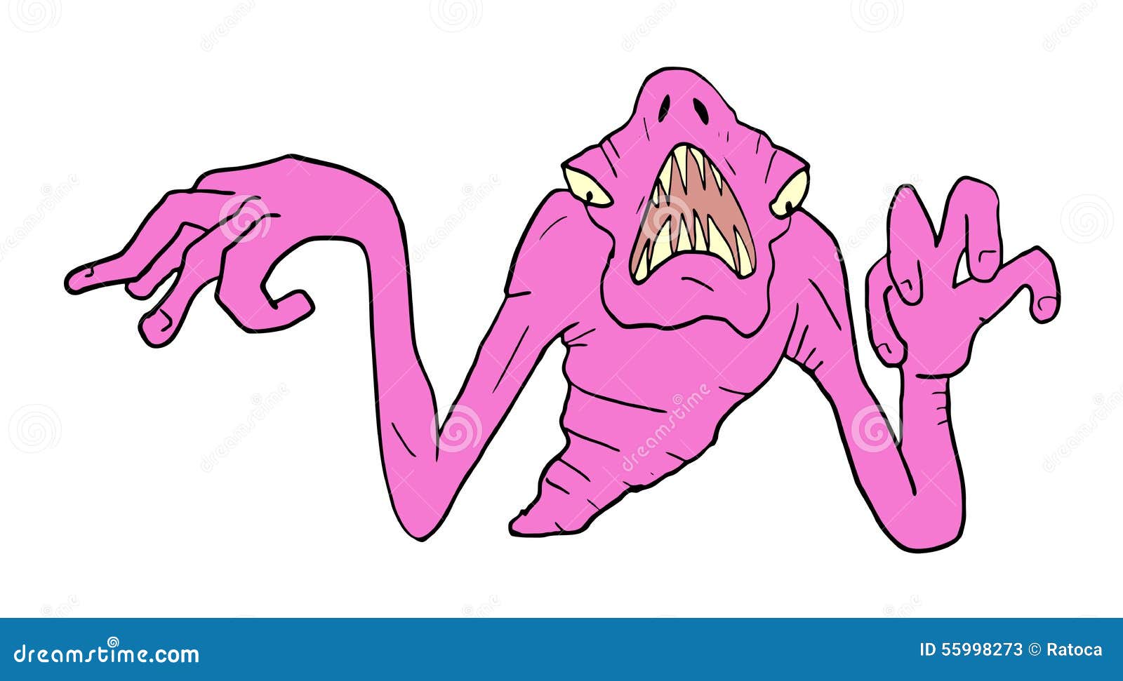 Monstro cor-de-rosa ilustração do vetor. Ilustração de arte - 55998273