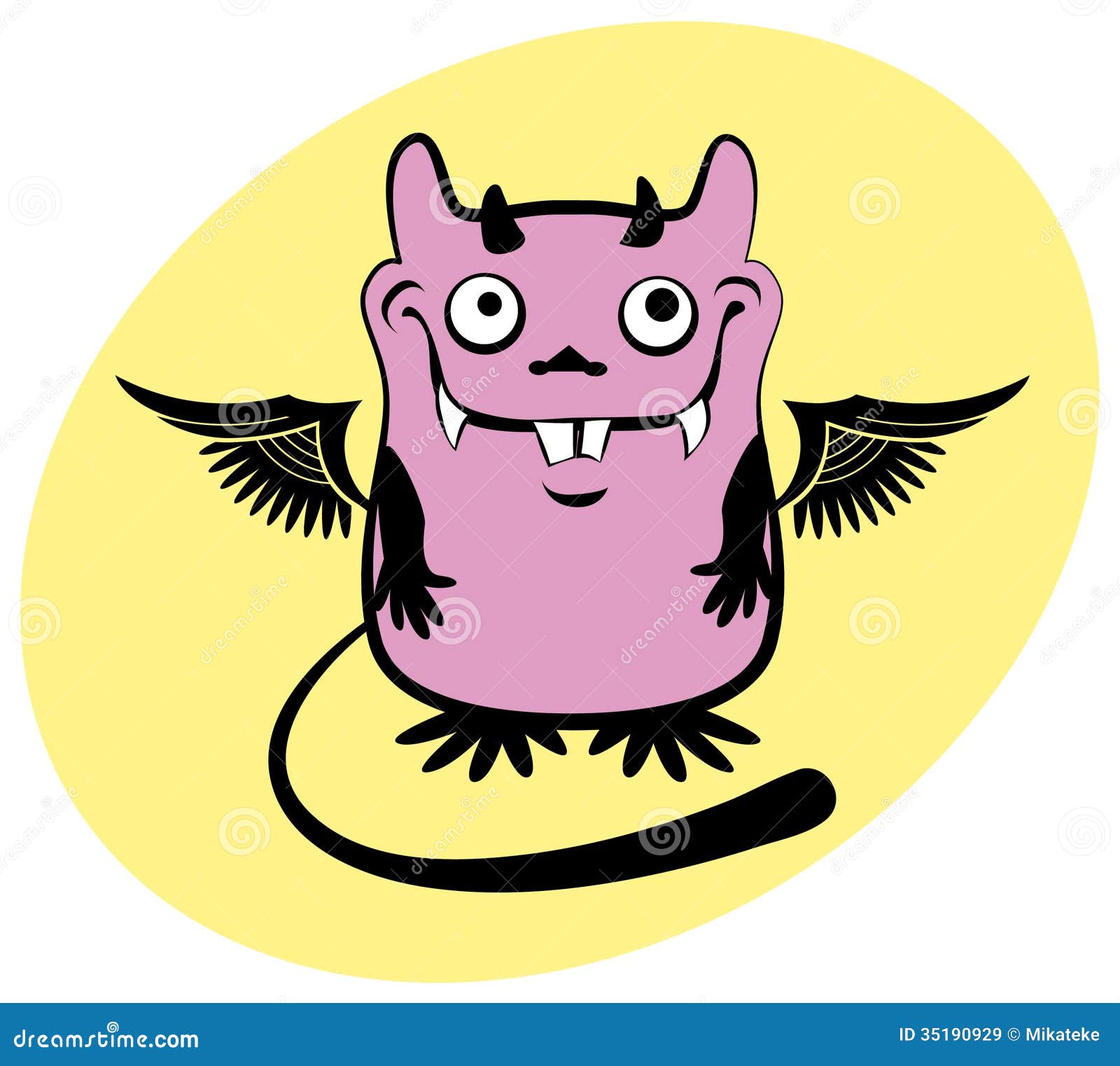 Monstro Cor-de-rosa Pequeno Ilustração do Vetor - Ilustração de chifres ...