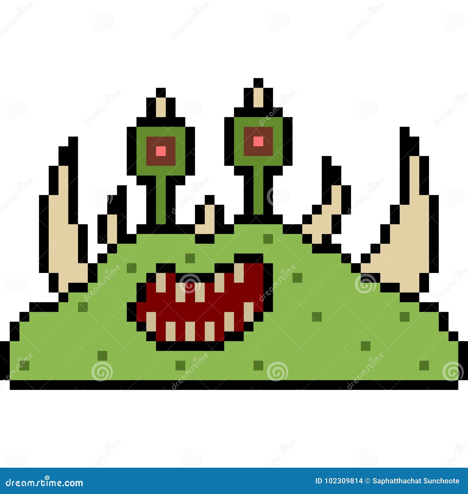 Monstro Da Arte Do Pixel Do Vetor Ilustração do Vetor - Ilustração de ...