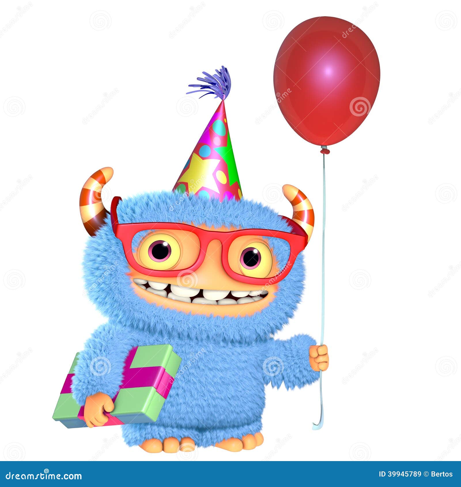 Monstro Do Azul Dos Desenhos Animados 3d Ilustração Stock - Ilustração ...