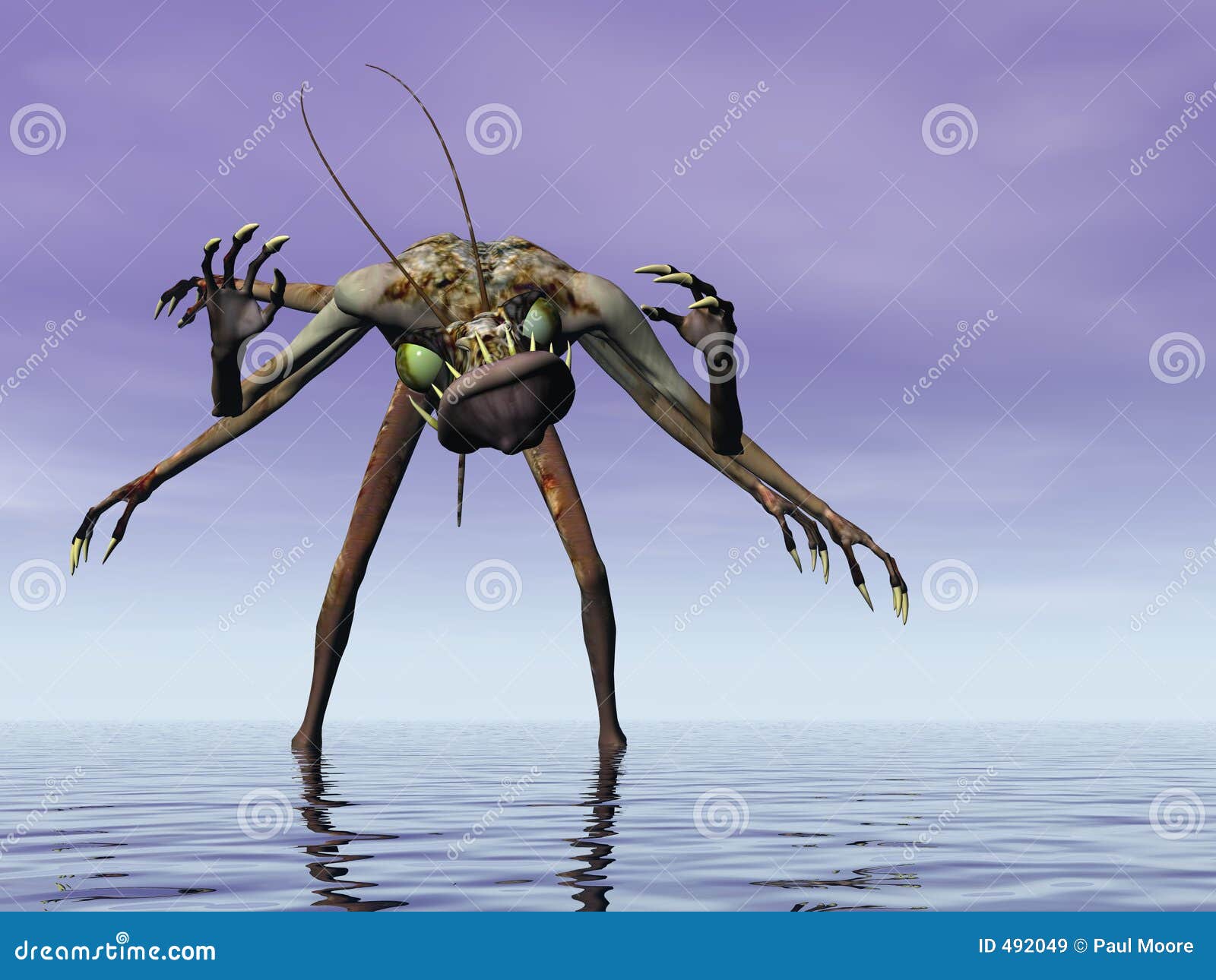 Monstro do mar ilustração stock. Ilustração de verde, nariz - 492049