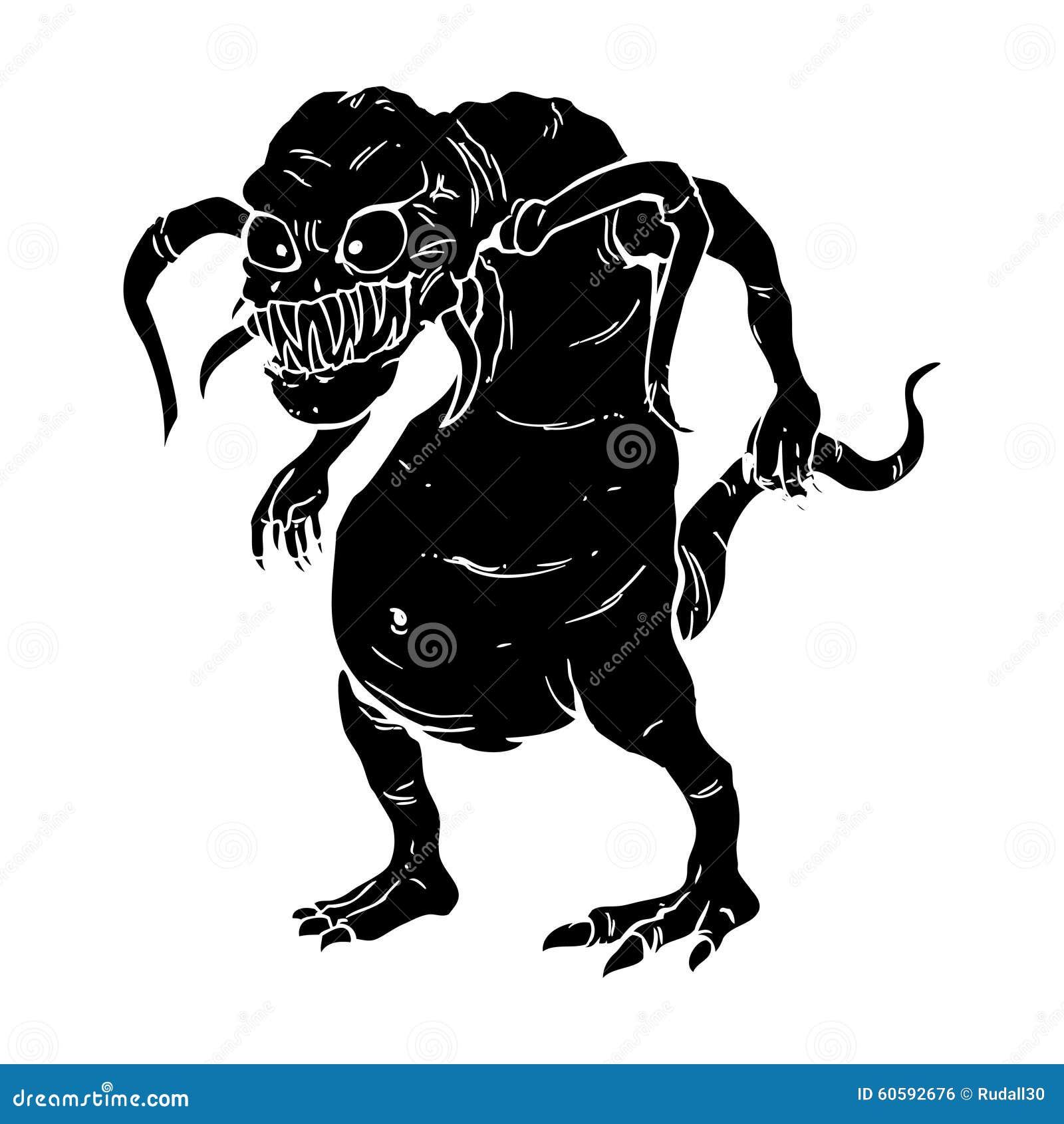 Monstro feio ilustração stock. Ilustração de horror, chifre - 60592676