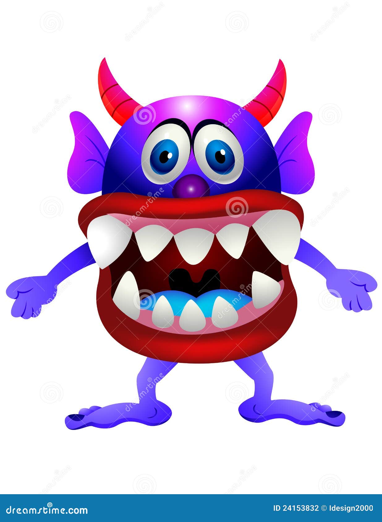 Monstro roxo ilustração stock. Ilustração de parasite - 24153832