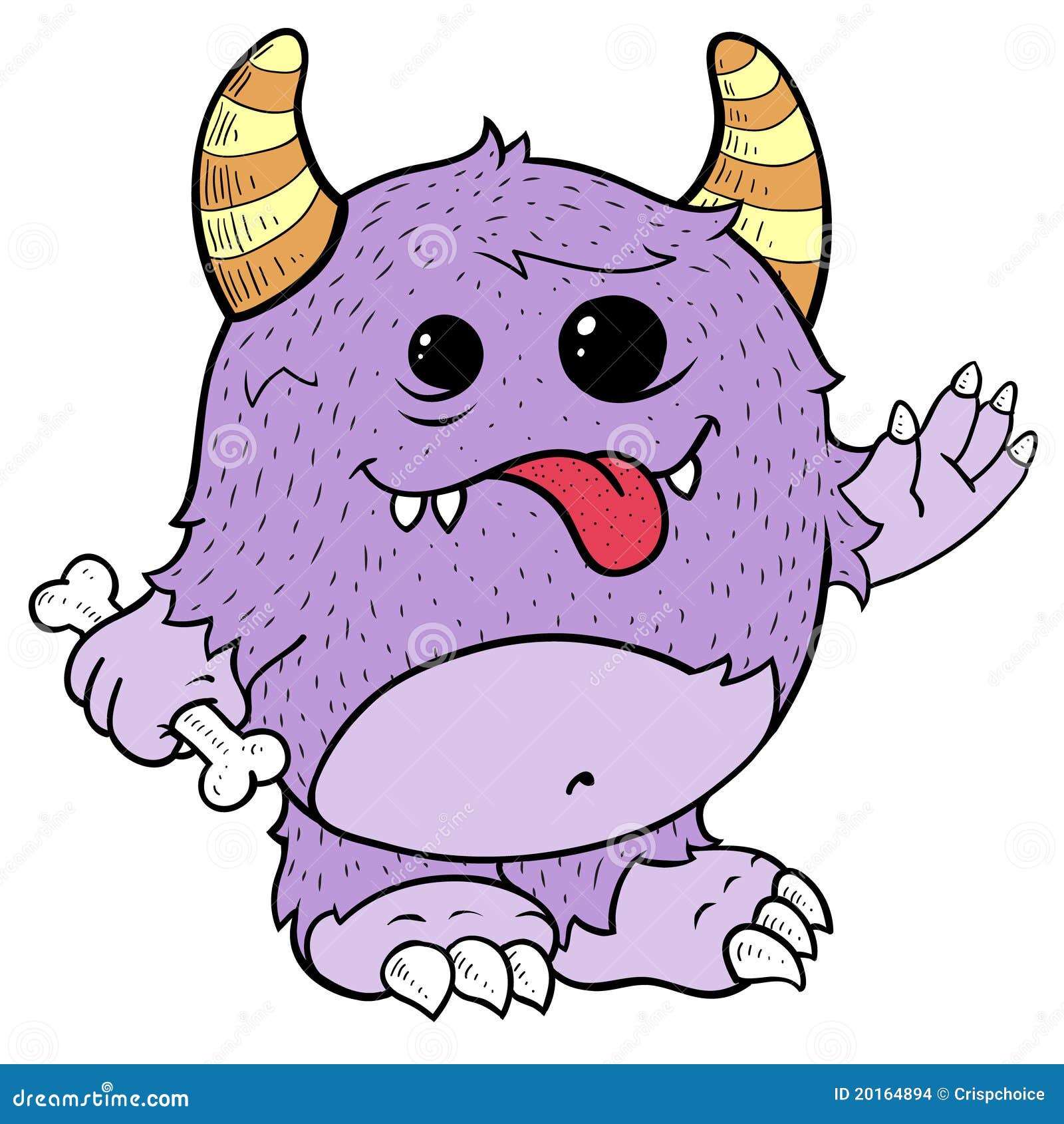 Monstro Roxo Bonito, Ilustração Ilustração do Vetor - Ilustração de ...