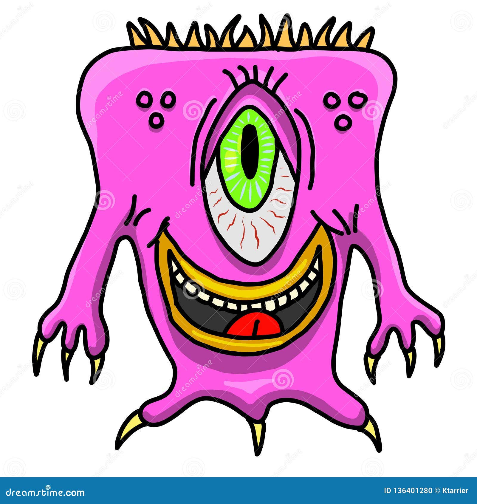 Monstro Roxo Whacky Da Pele Com Um Olho Ilustração Stock - Ilustração ...
