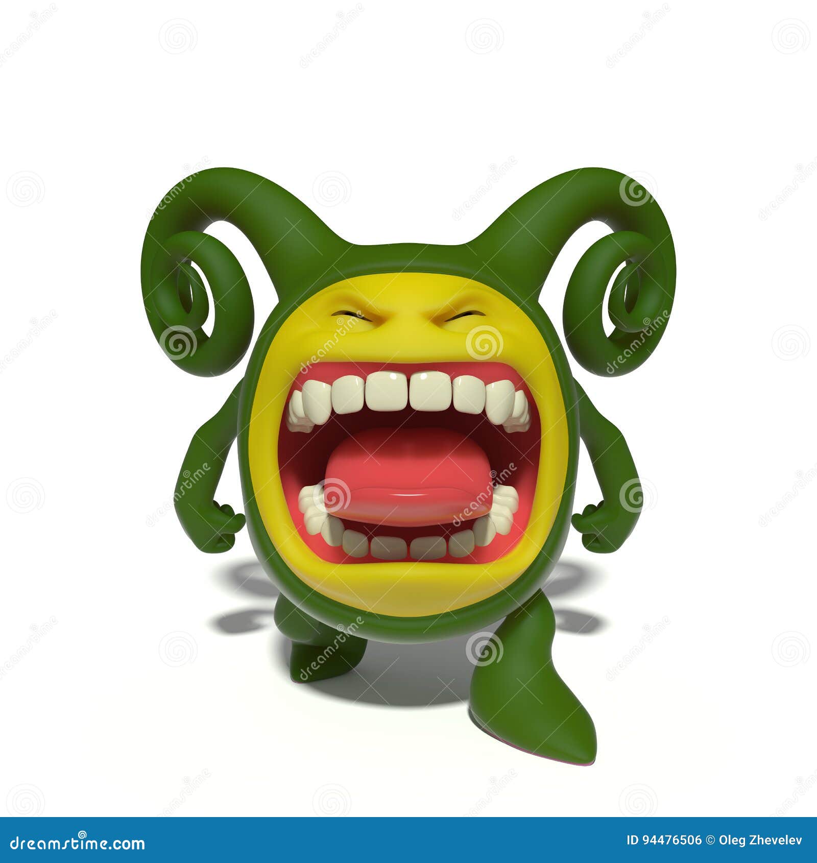Monstro verde gritando ilustração stock. Ilustração de raiva - 94476506