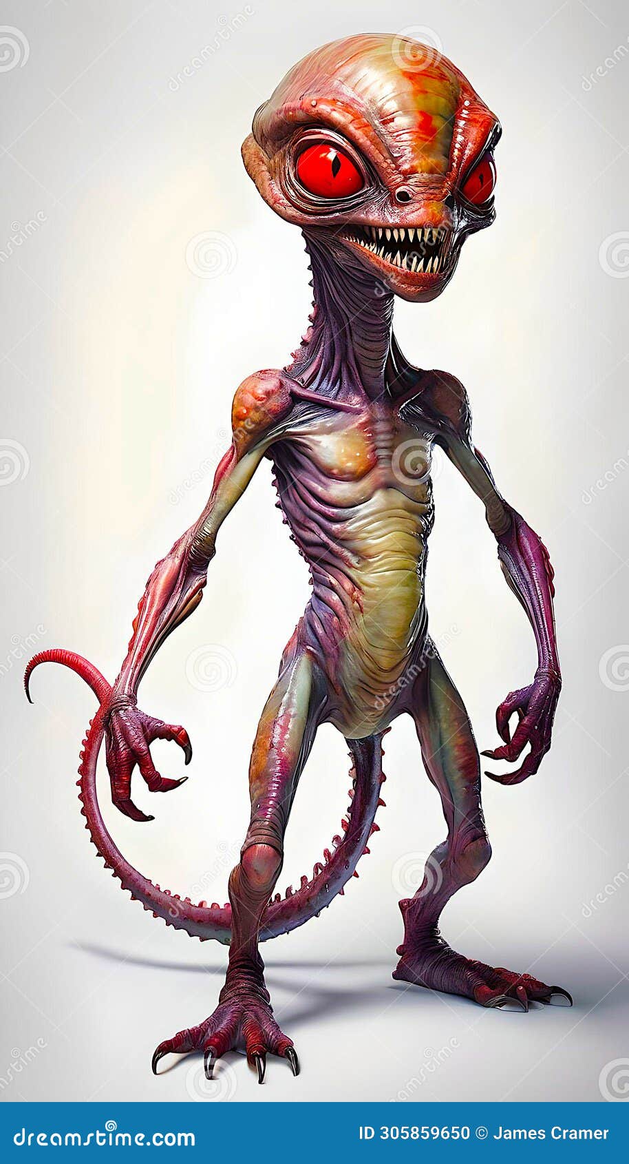 Monstrous Alien Creature with Sharpened Teeth. Isolated Image. AI ...