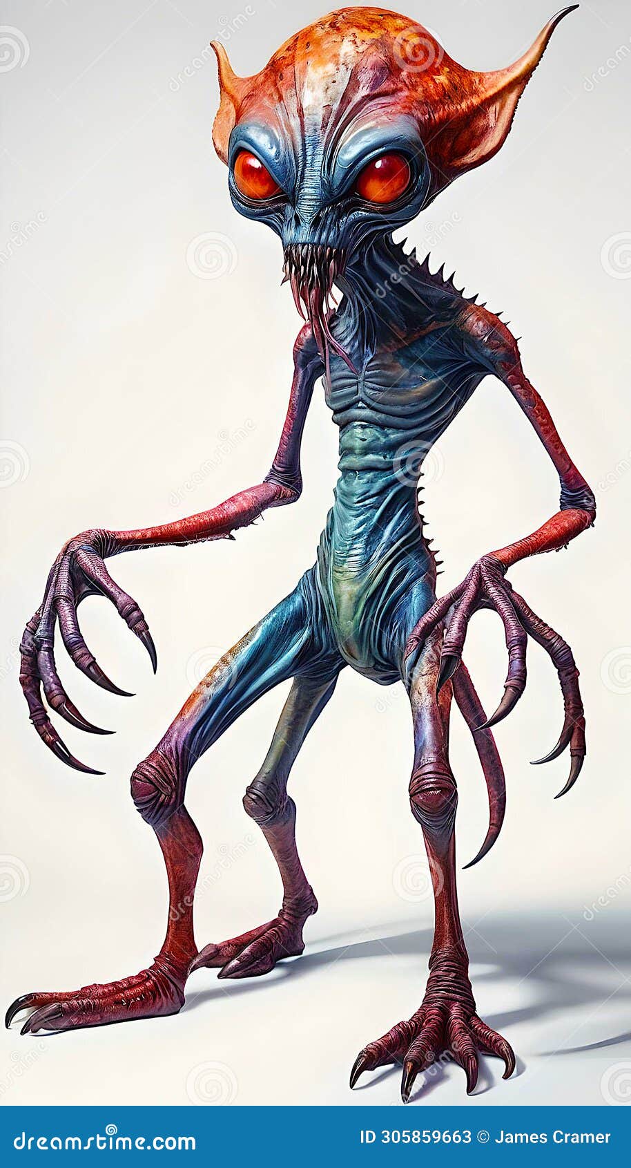 Monstrous Alien Creature. Isolated Image. AI Generated. Stock ...