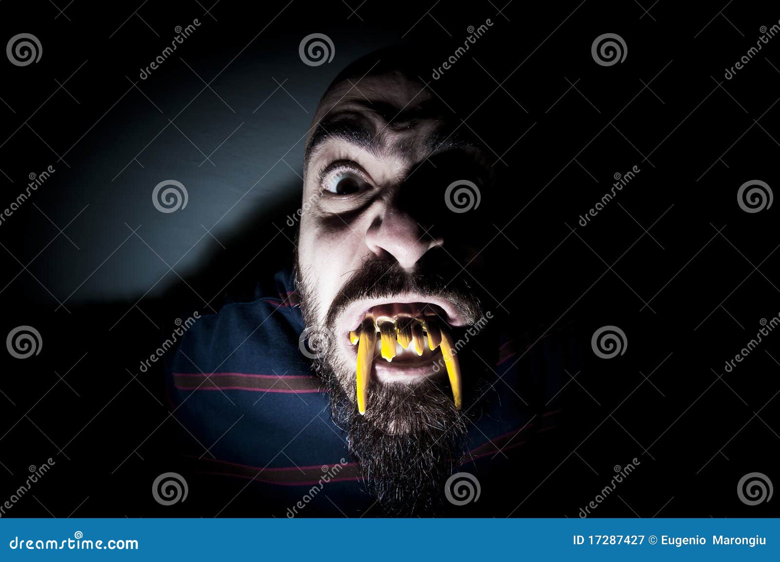Monstrous Man with Long Teeth Stock Image - Image of horror, concept ...